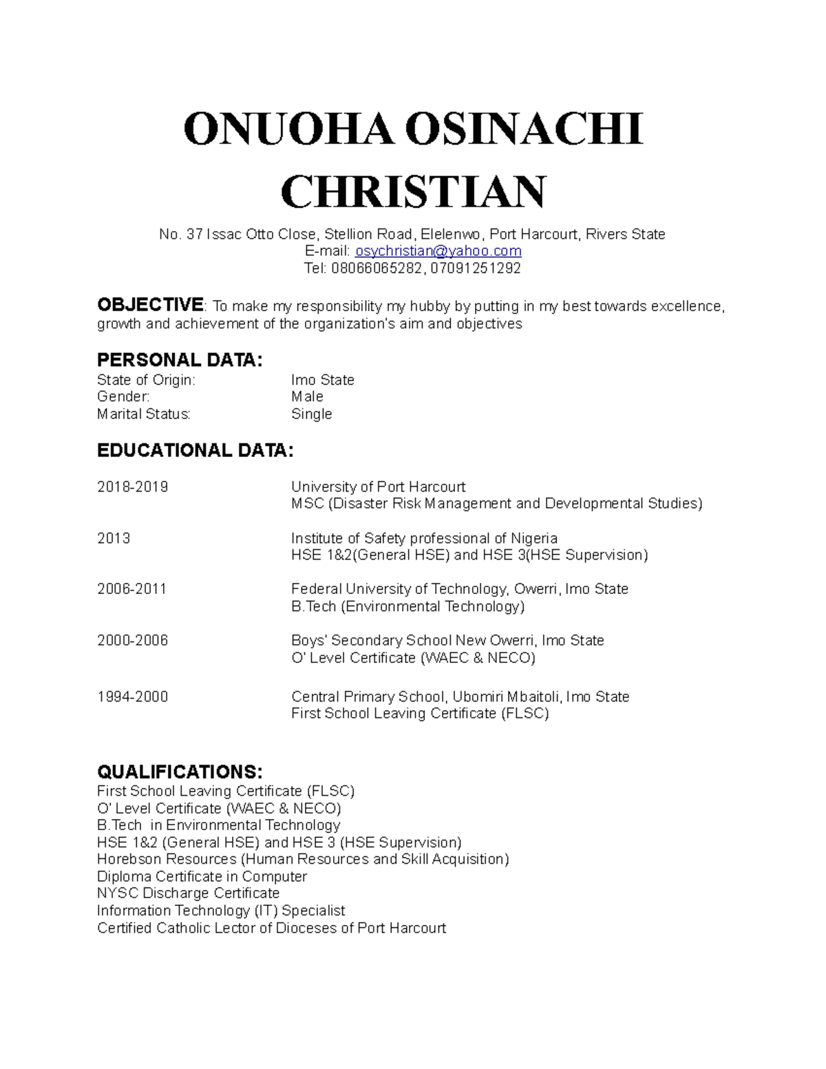 Onuoha Osinachi Christian - ONUOHA OSINACHI CHRISTIAN No. 37 Issac Otto ...