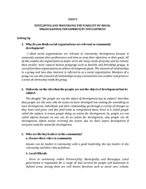 NSTP Module UNIT 10- Community Service OR Immersion - UNIT X COMMUNITY ...