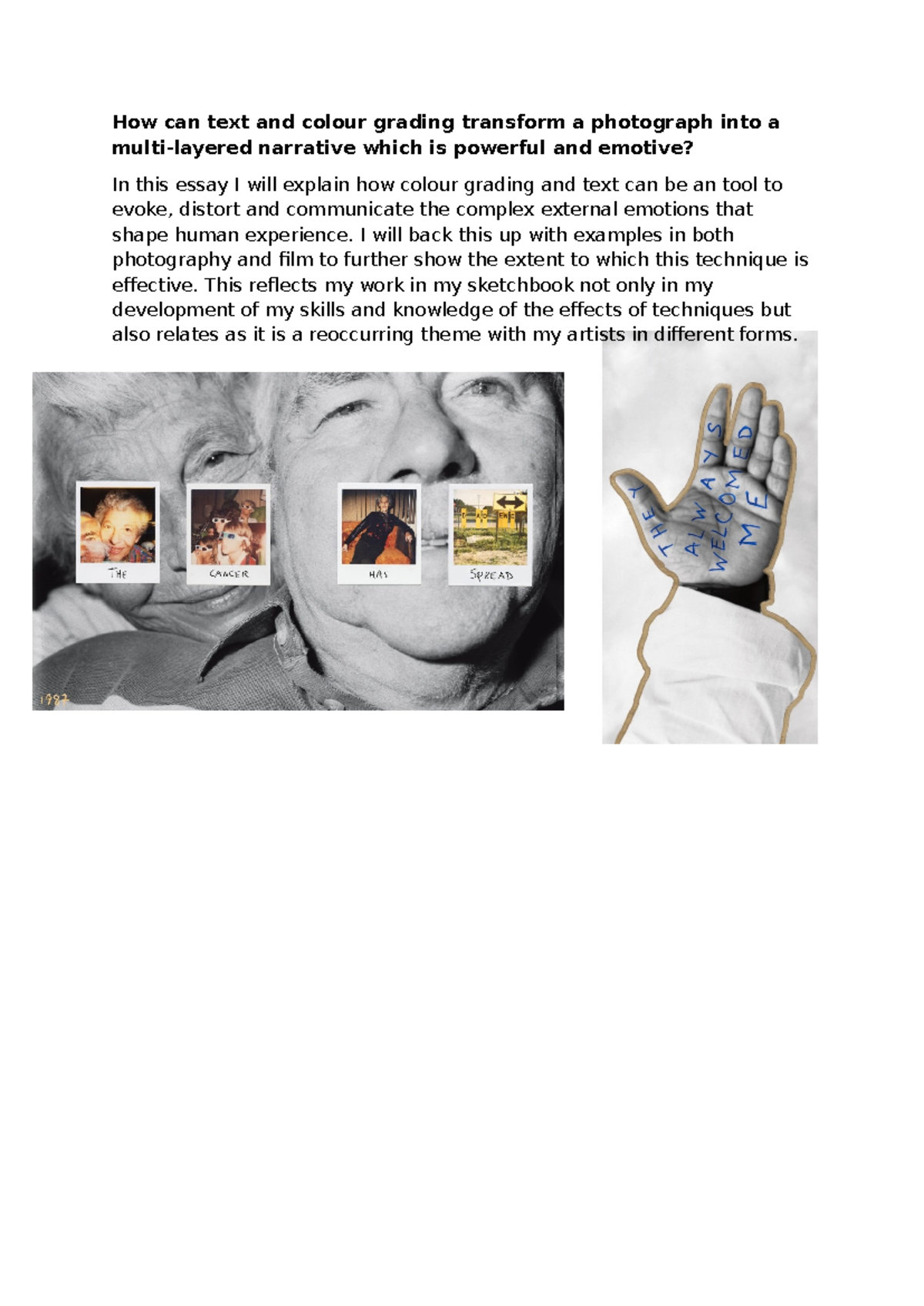 Photography essay personal project - How can text and colour grading ...