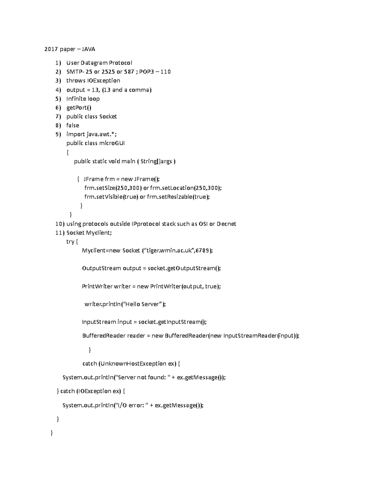 2017 paper - 2017 paper – JAVA User Datagram Protocol SMTP- 25 or 2525 ...