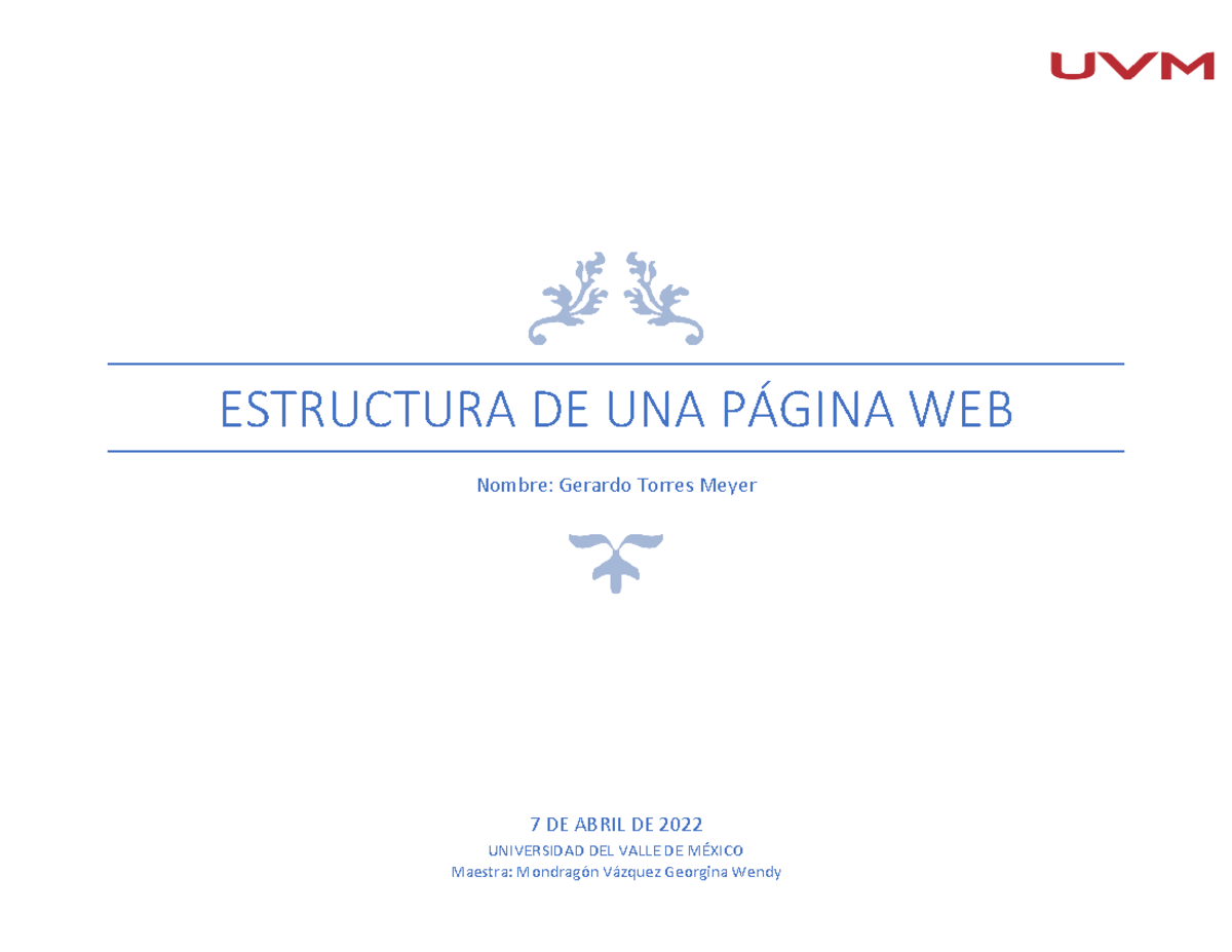 Estructura de una página web - Gerardo Torres Meyer - ESTRUCTURA DE UNA ...