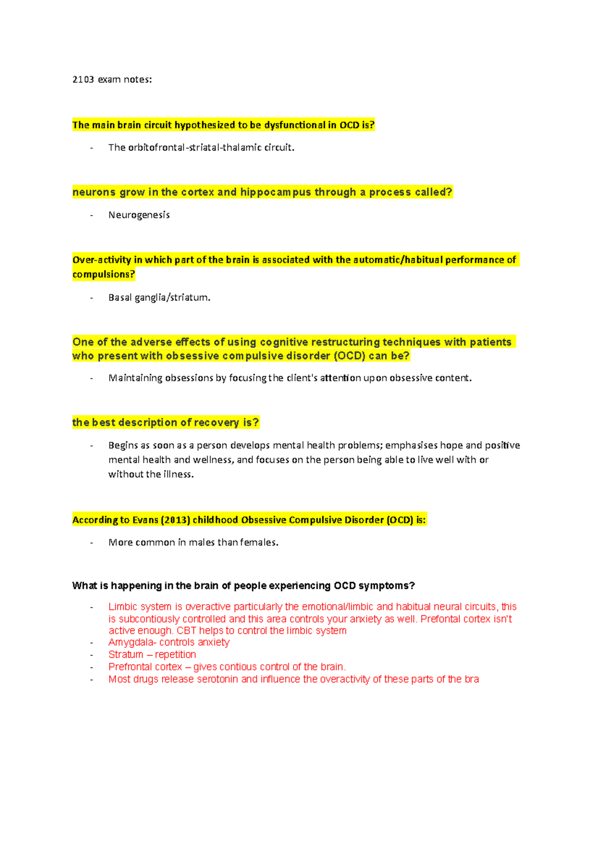 2103-exam-notes - 2103 exam notes: The main brain circuit hypothesized ...