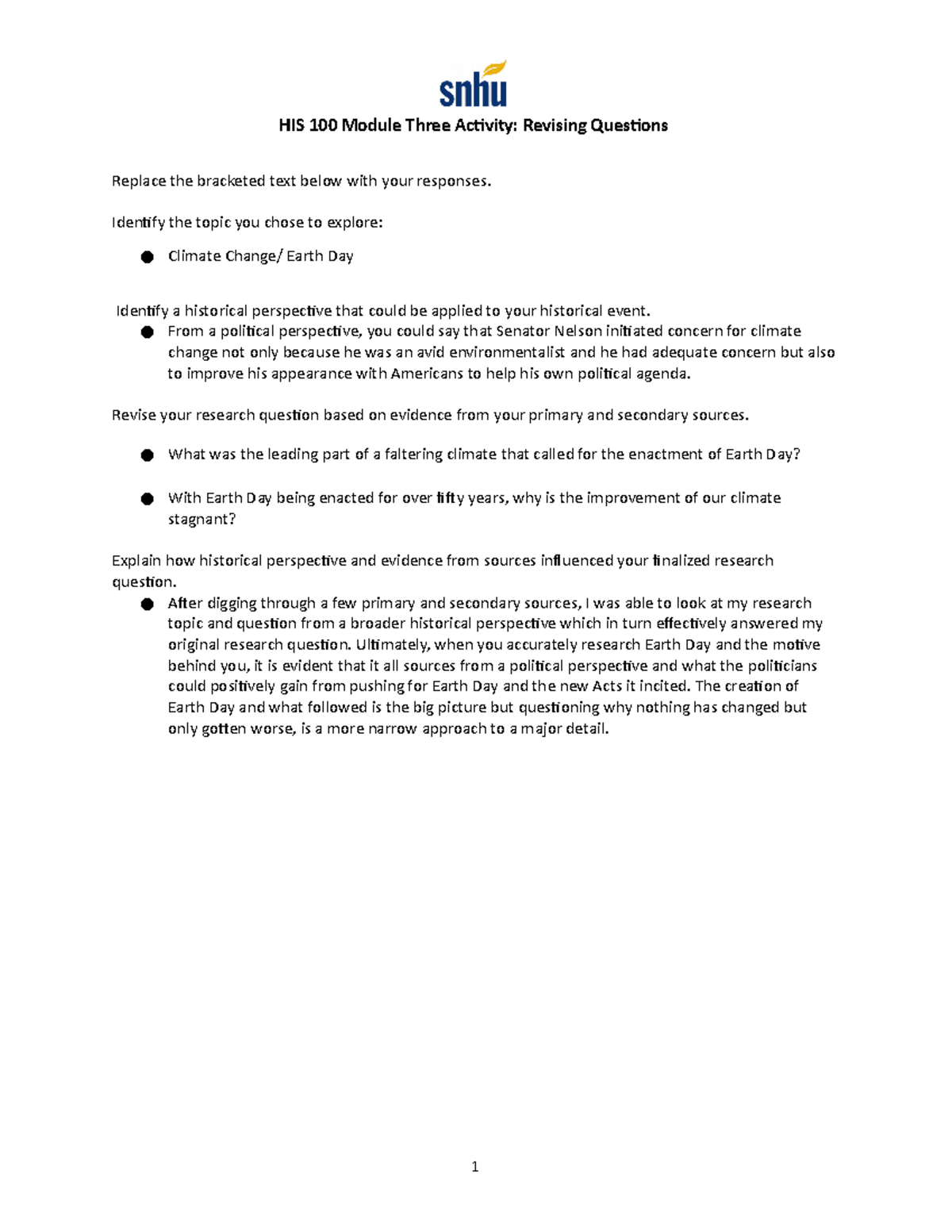 HIS 100 Module Three Activity Revising Questions - HIS 100 Module Three ...