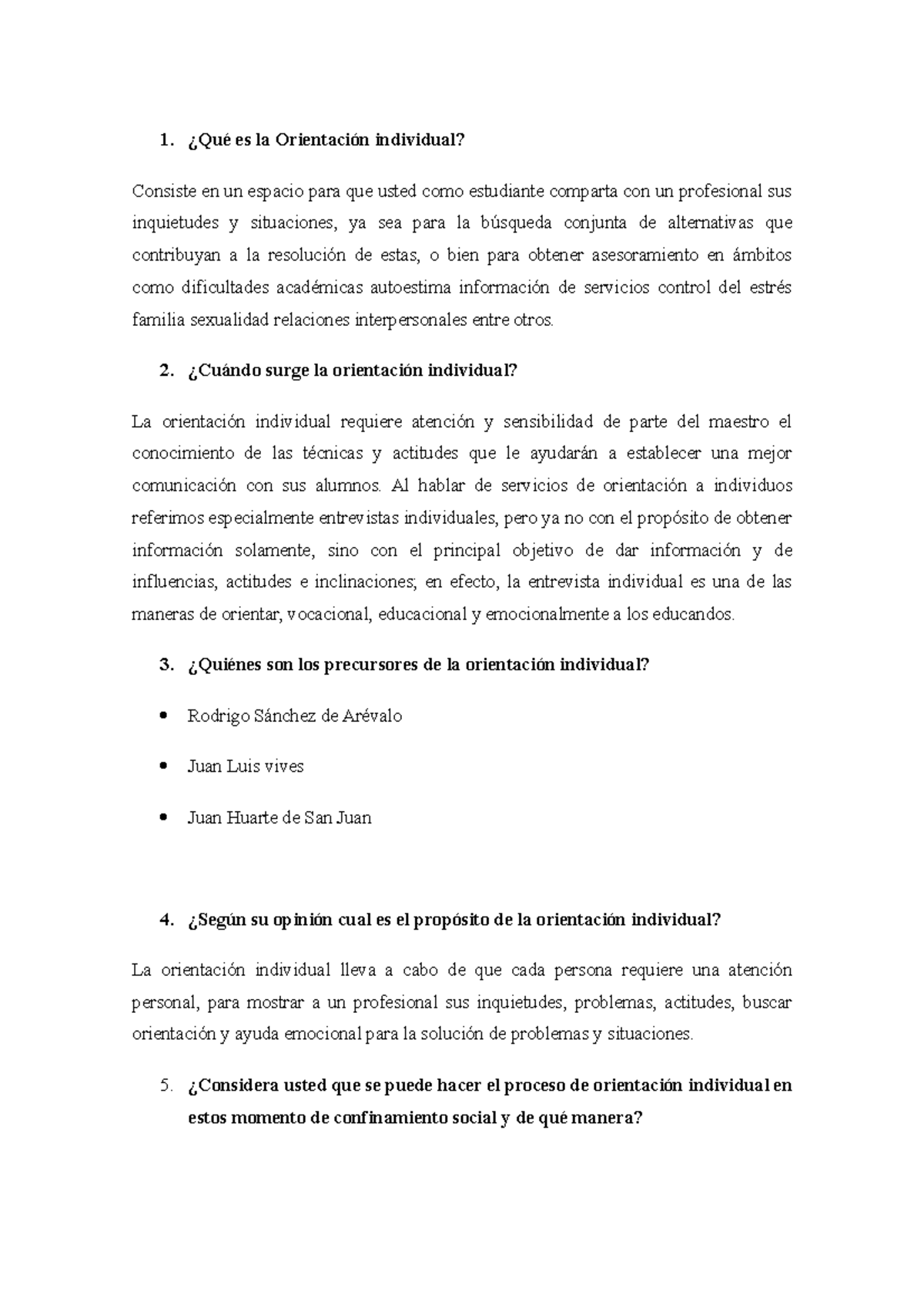 Orienta - Resumen - 1. ¿Qué es la Orientación individual? Consiste en ...
