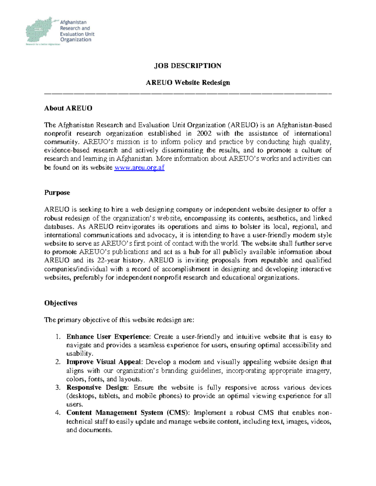 1707729598 - assignments - JOB DESCRIPTION AREUO Website Redesign About ...