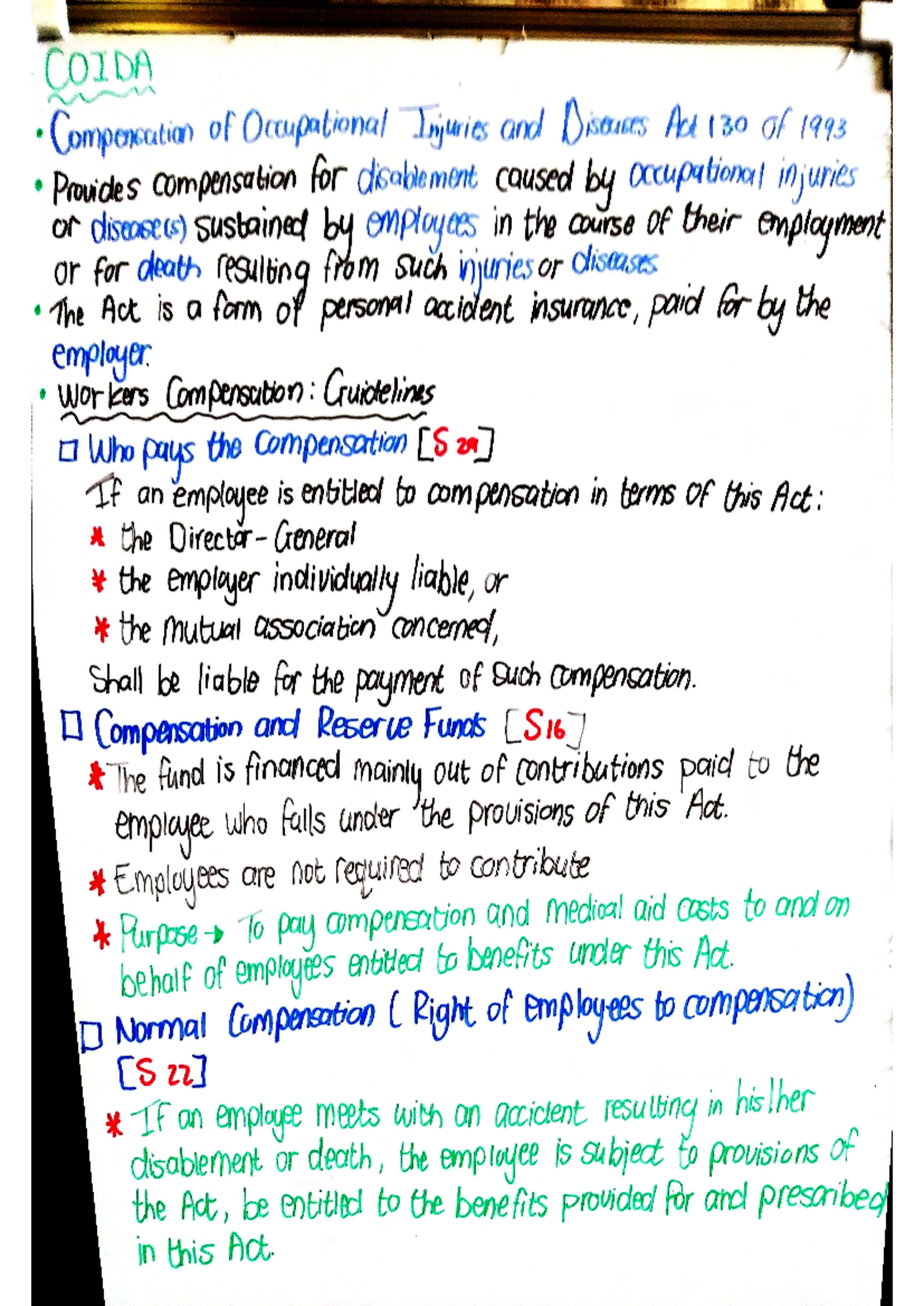 Insurance Notes COIDA - COIDA Compensation of Occupational Injuries and ...