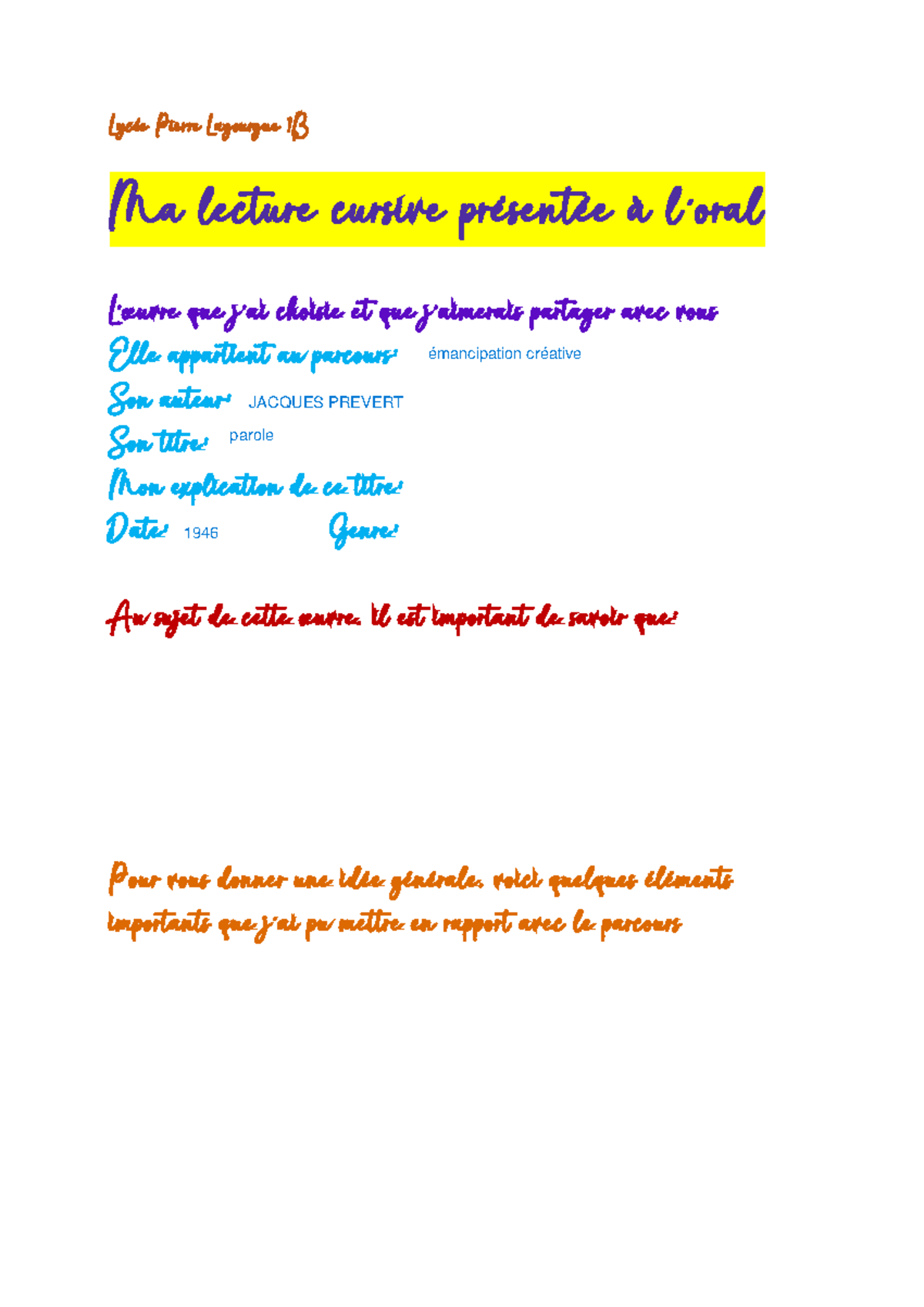 Lecture cursive - Studocu