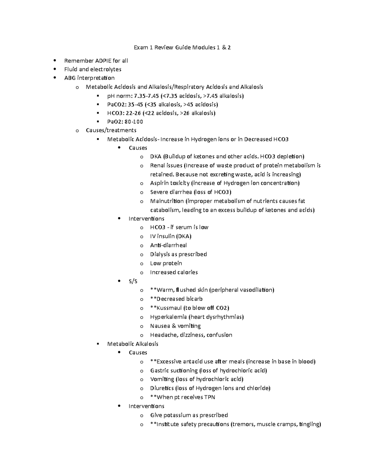 Exam 1 Review Guide Modules 1 - Exam 1 Review Guide Modules 1 & 2 ...
