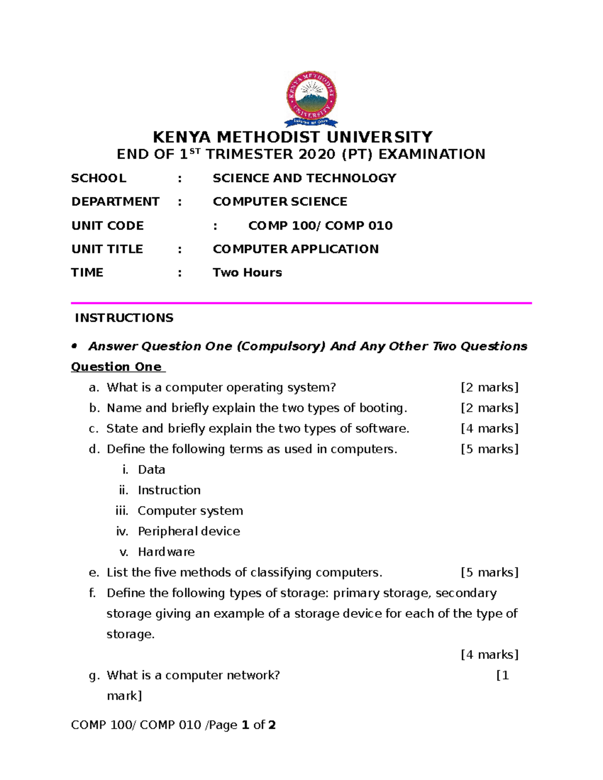 Introduction to Computer System its components and application - KENYA ...