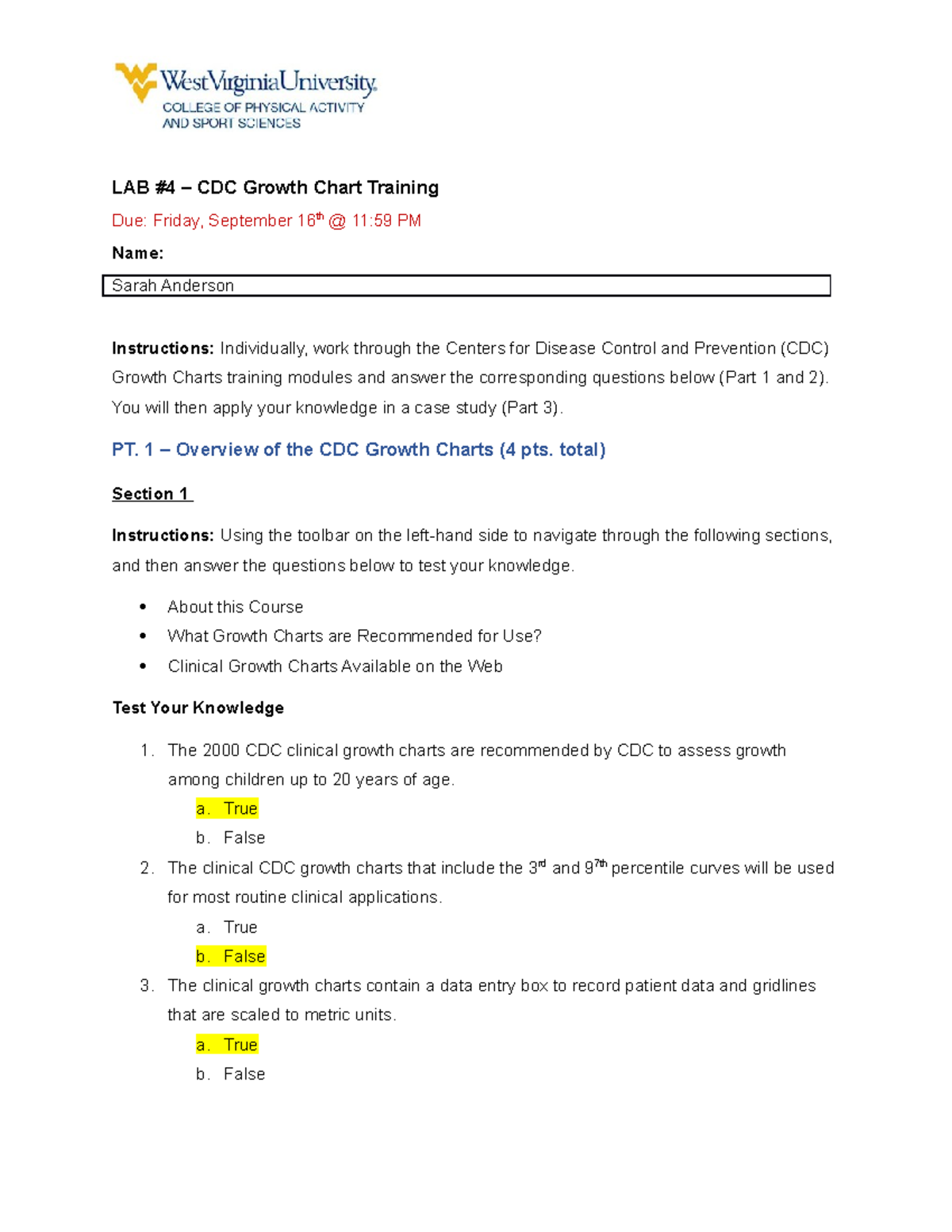 BIO 102 LAB 4 - CDC Growth Chart Training - LAB #4 – CDC Growth Chart ...