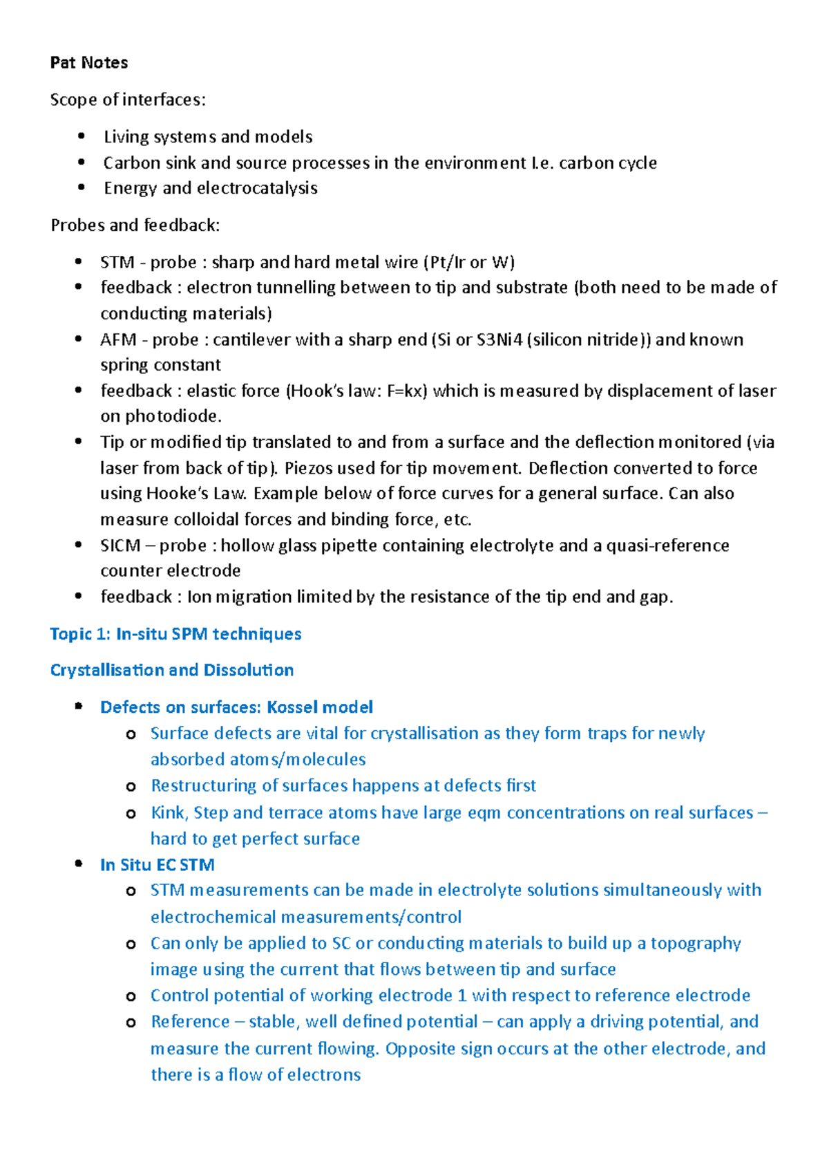 Surfaces and interfacial chemistry part 2 - Pat Notes Scope of ...