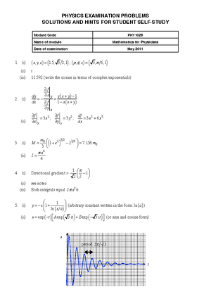 Problem set 3 - maths - PHY1026 - 14:18 Mon 20 Feb Mathematics 5 c 3 ...