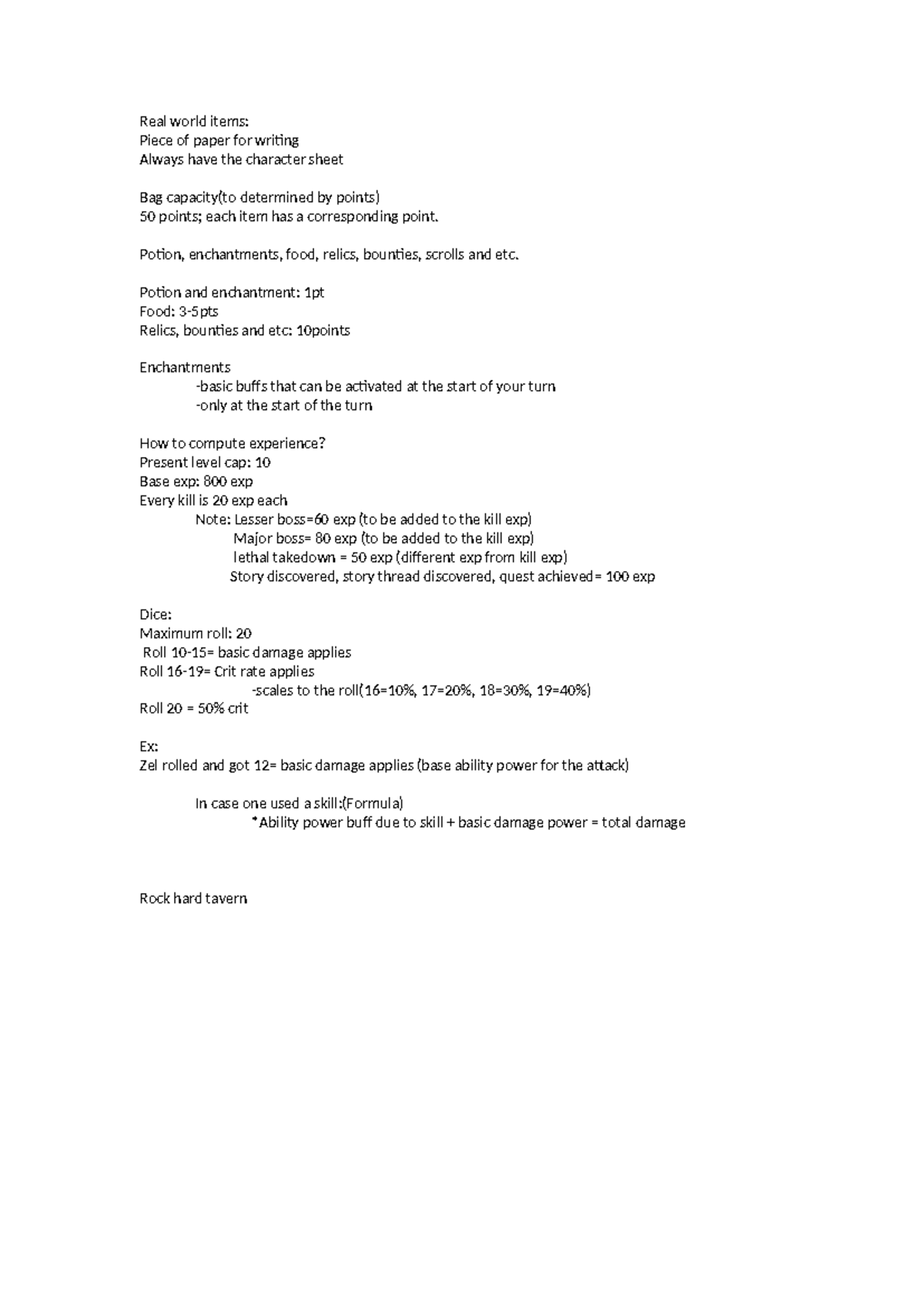 Real world items - Real world items: Piece of paper for writing Always ...