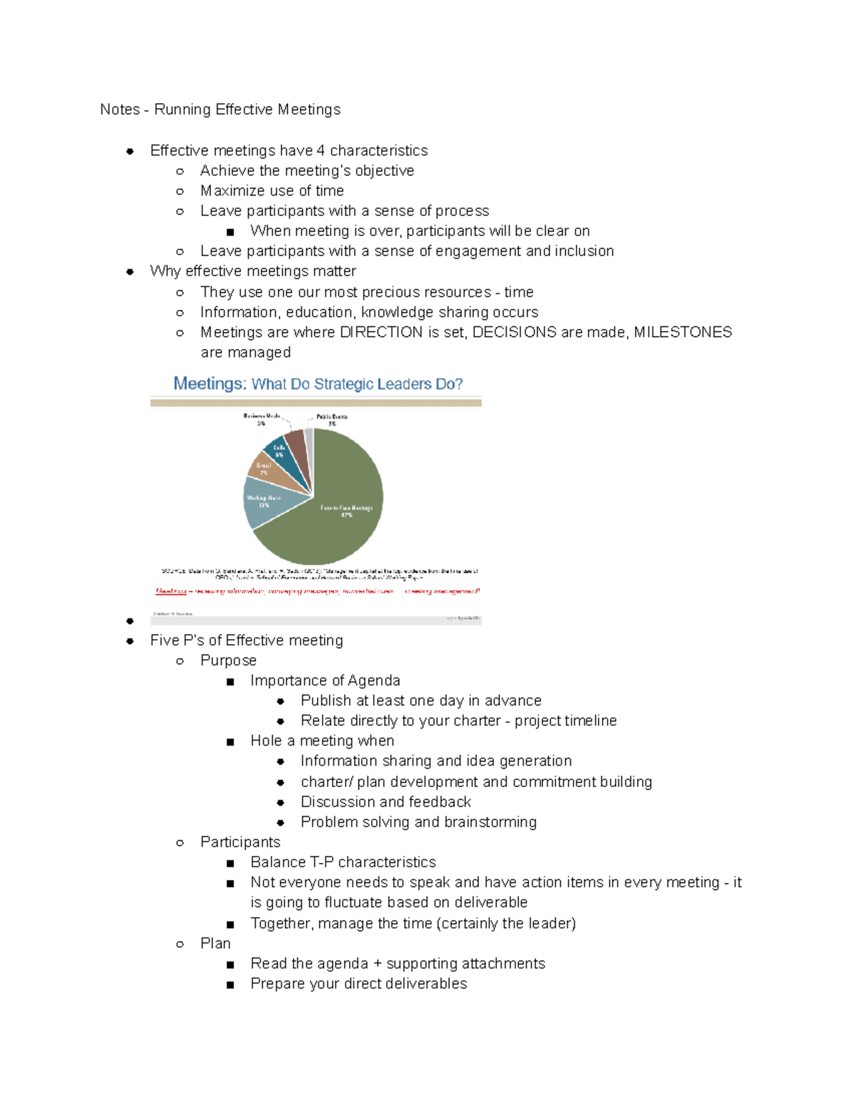 Notes- Running Effective Meetings - Notes - Running Effective Meetings ...