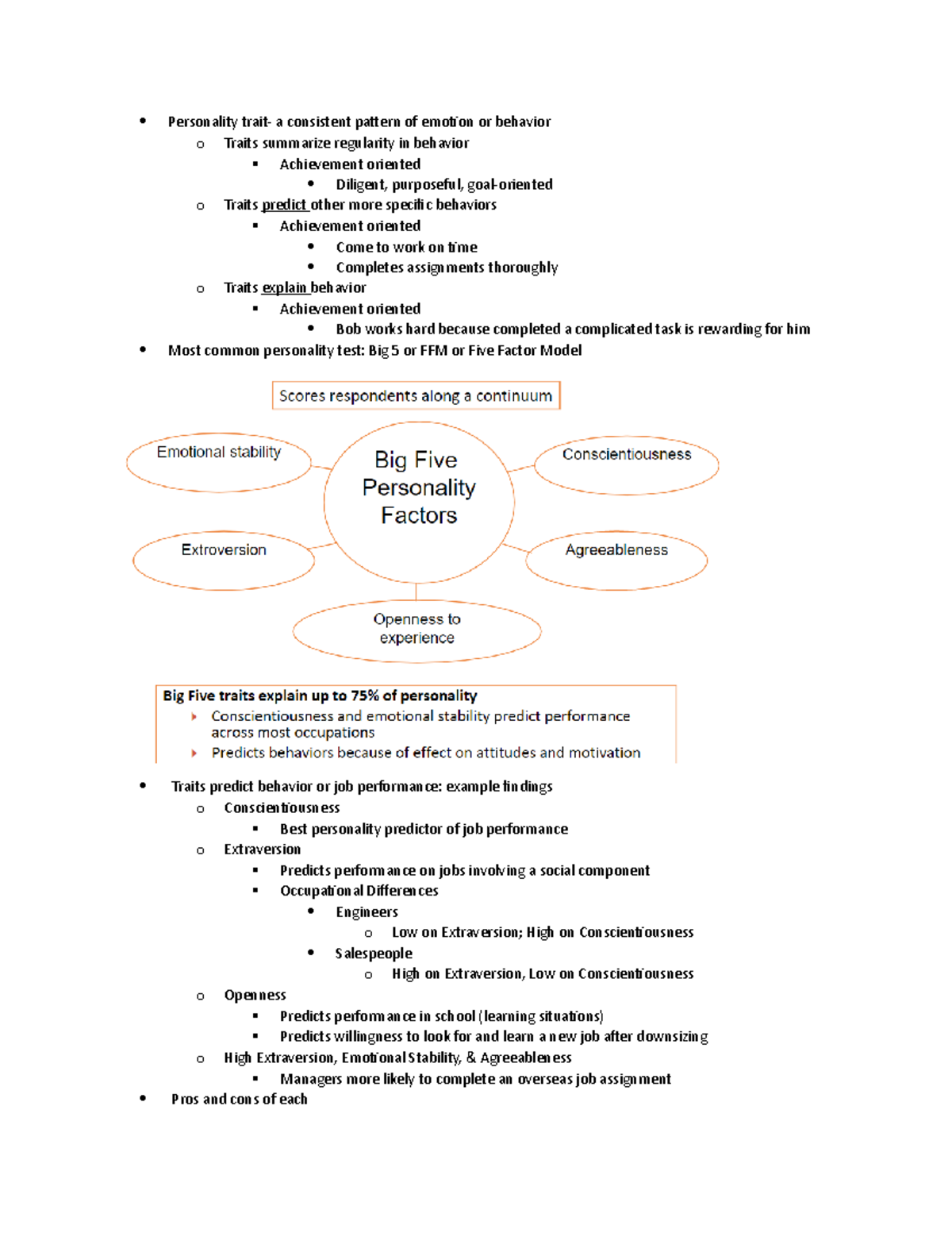 Chapter 5 personality - Dr. Goener - Personality trait- a consistent ...