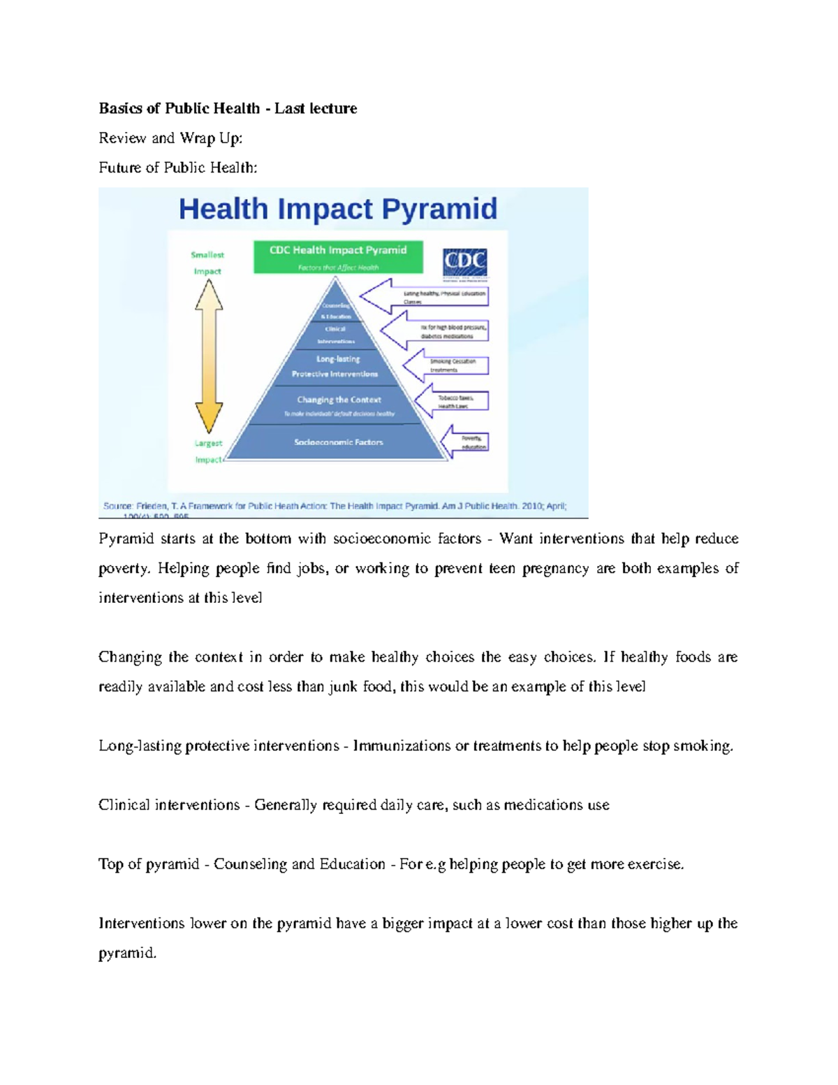 Basics of Public Health - Last Lecture - Basics of Public Health - Last ...