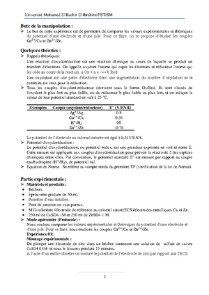 Compte rendu TP Titrages potentiometriques - 1 Bute de la manipulation ...