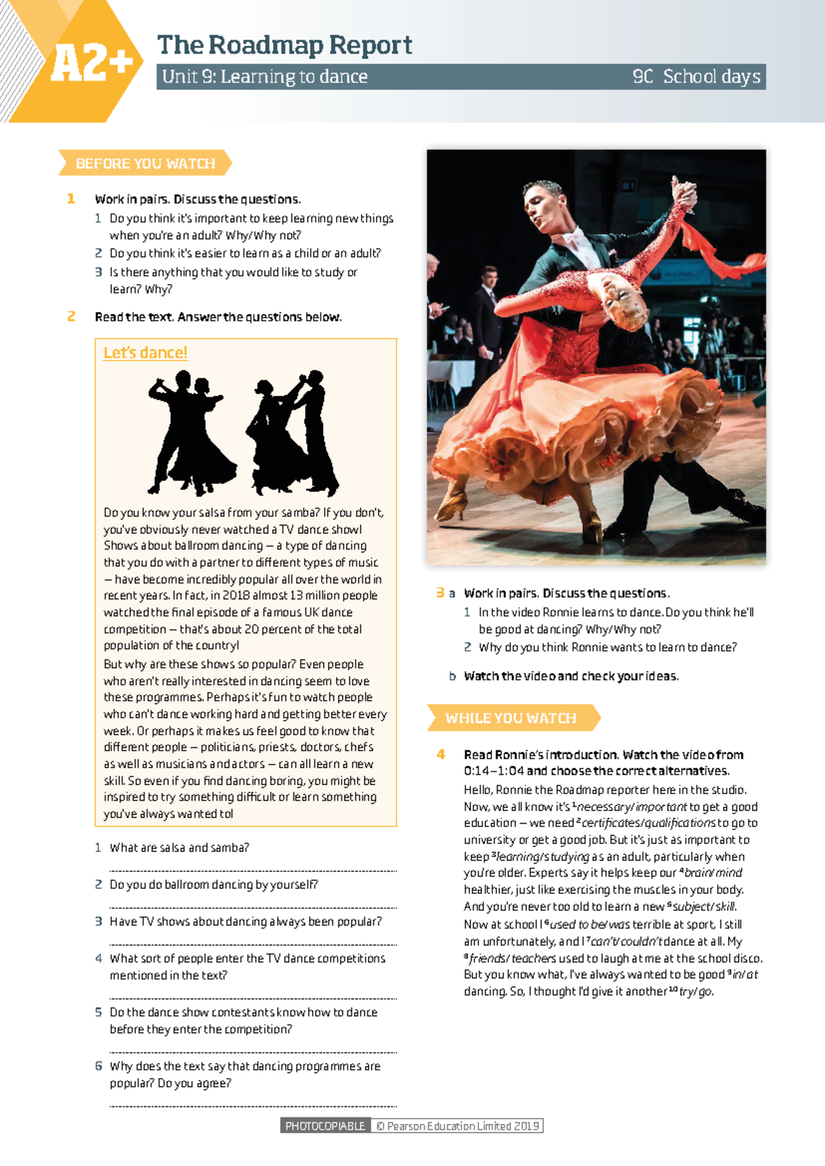 Roadmap Video A2PLUS Unit9 - The Roadmap Report Unit 1: The personal trainer 1C A new lifestyle ...