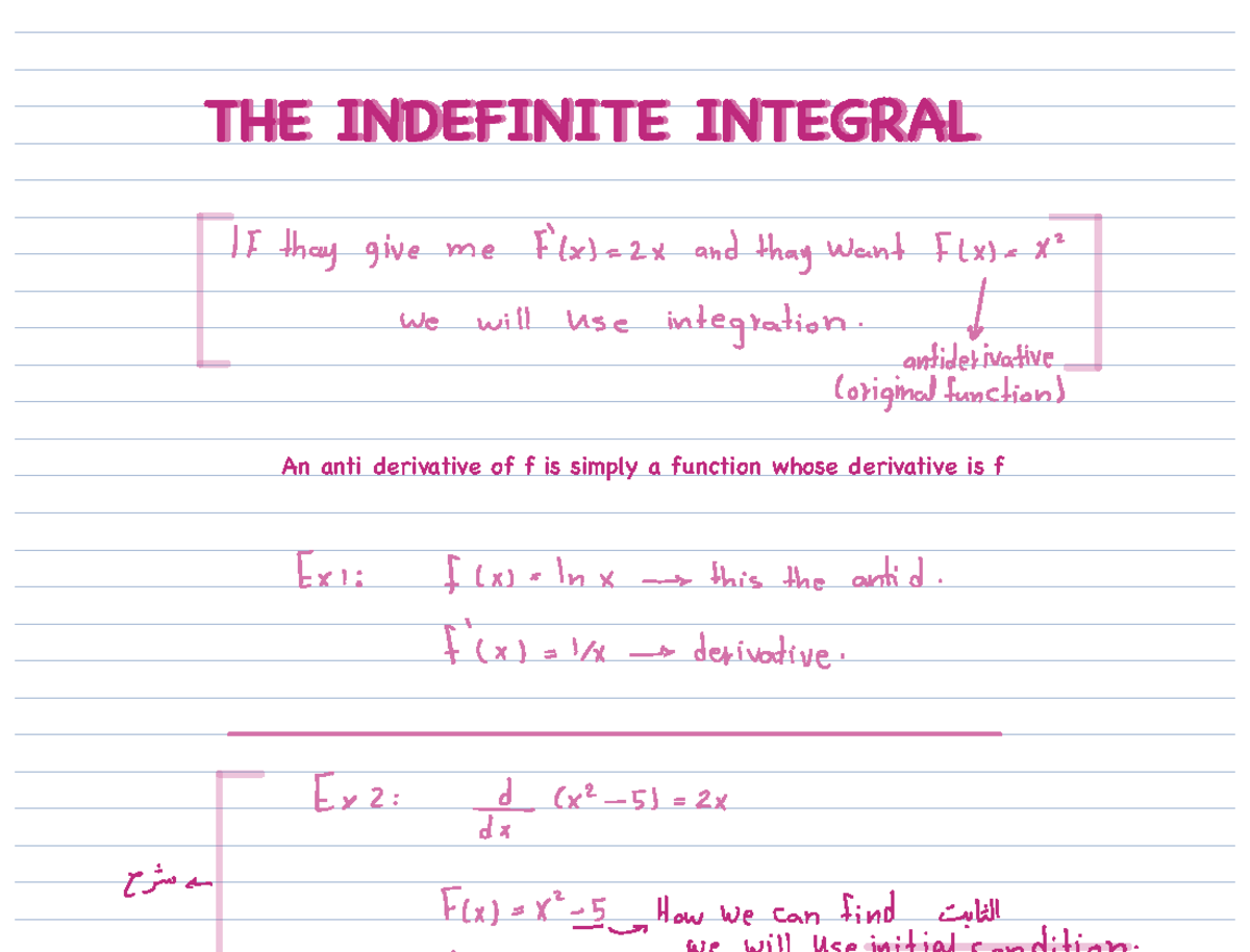 THE INDEFINITE INTEGRAL - Statistic and probability - THETHE ...