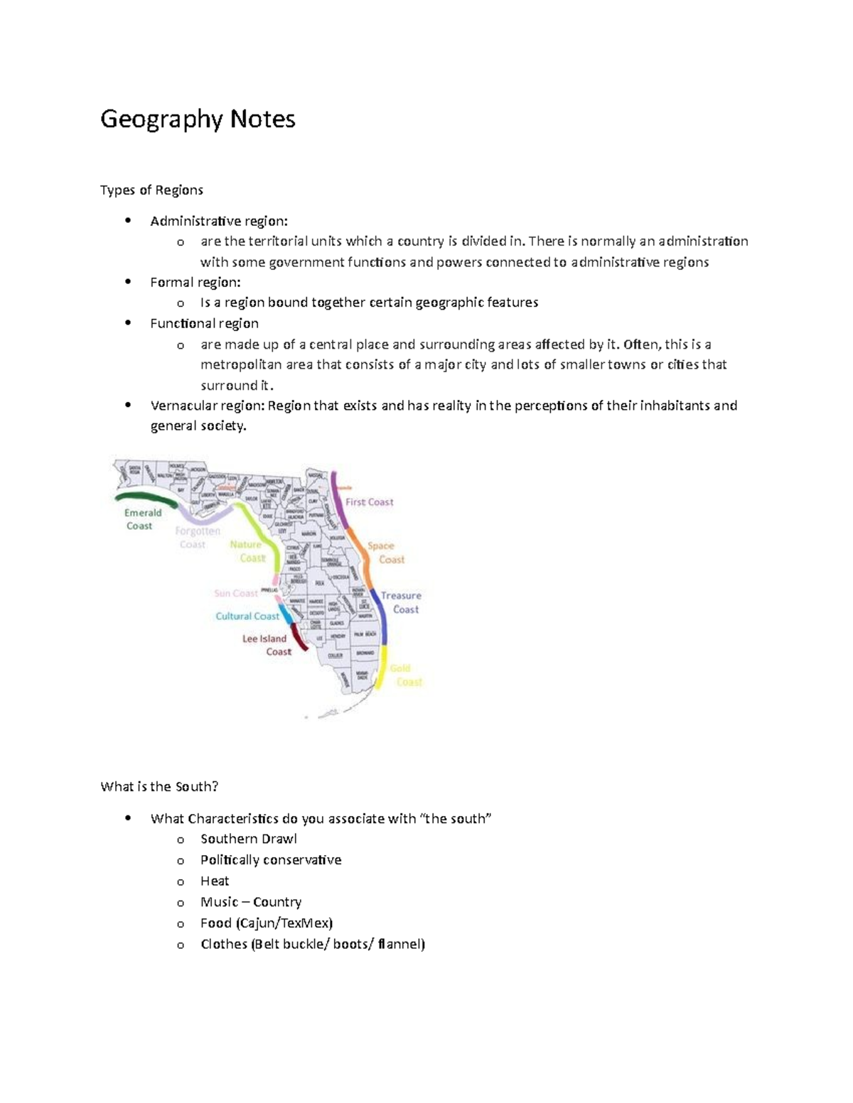 Geography Notes - Geography Notes Types of Regions Administrative ...