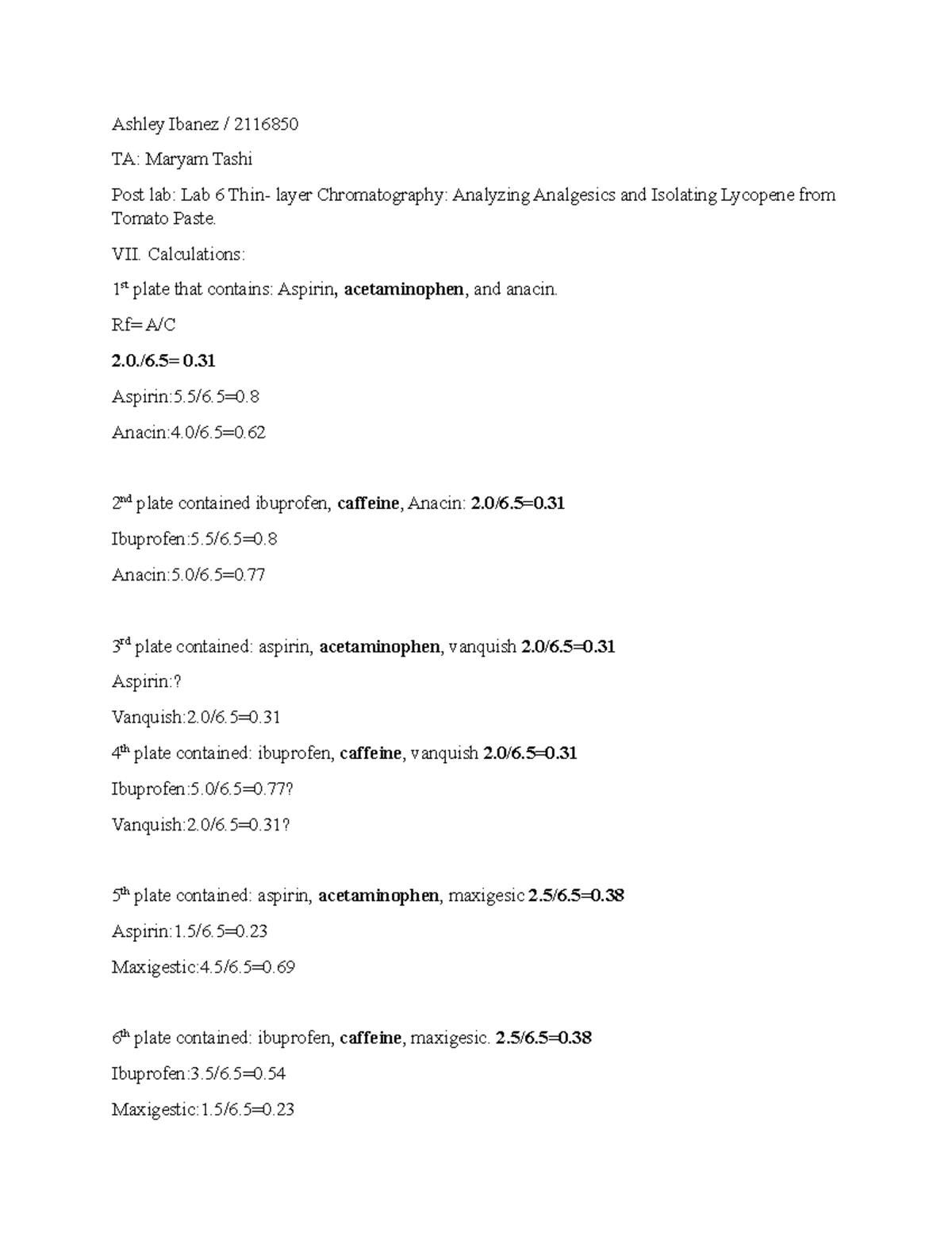 Post lab 6 - Post lab example for lab 6 - Ashley Ibanez / 2116850 TA: Maryam Tashi Post lab: Lab ...