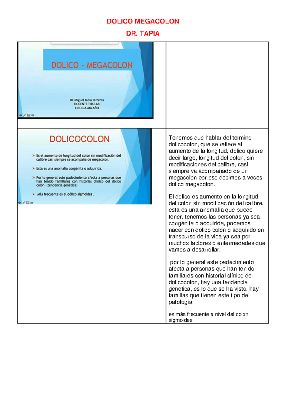 Dolico Megacolon - DOLICO MEGACOLON DR. TAPIA Tenemos que hablar del ...