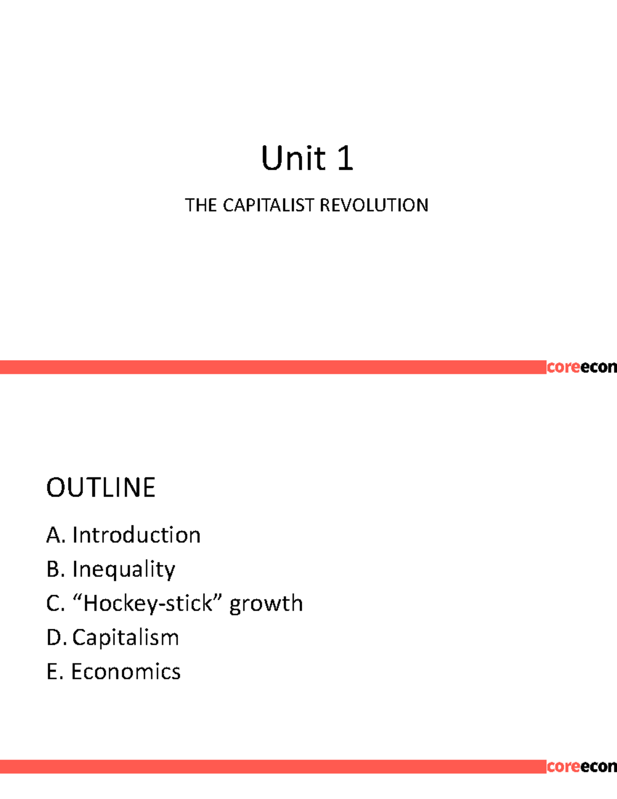 Unit 6 - Slide show :THE CAPITALIST REVOLUTION - Unit 1 THE CAPITALIST ...