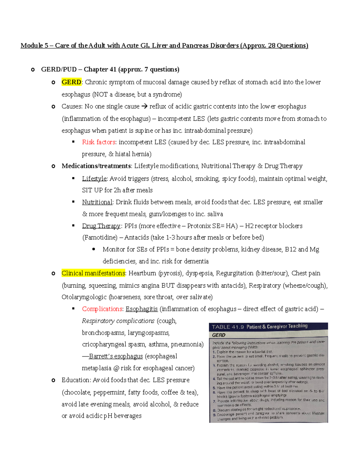 NSG 431 Exam 3 Study Guide - Module 5 – Care of the Adult with Acute GI ...