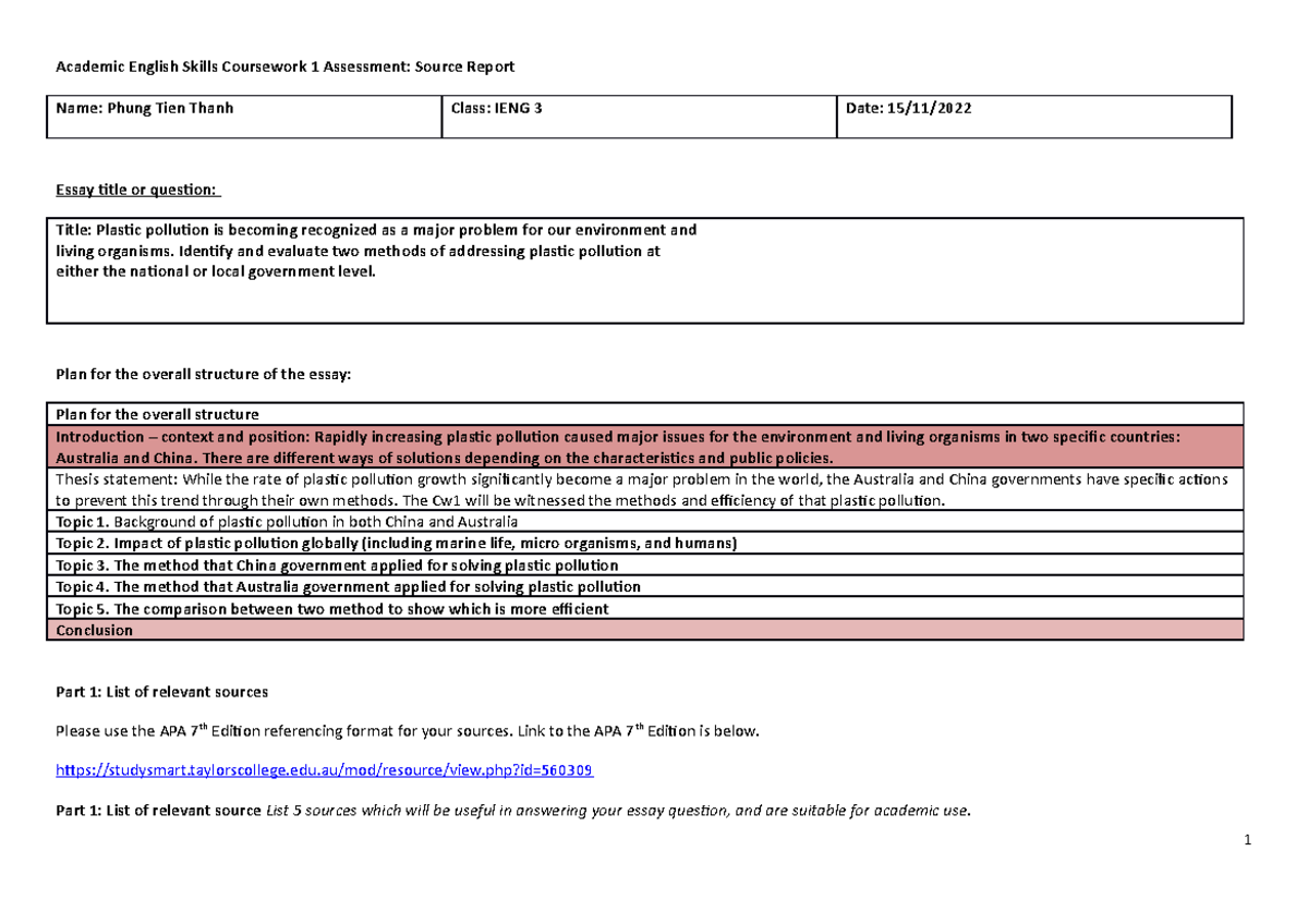 Coursework 1 Draft Submission Template 2022-23 final - Academic English ...