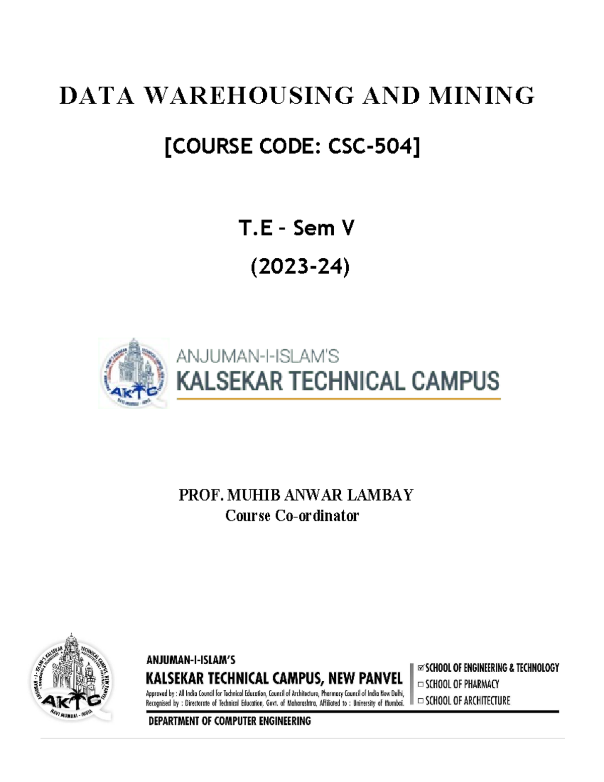 Dwm Intro 1 What Is A Data Warehouse Data Warehousing And Mining Course Code Csc 504 T