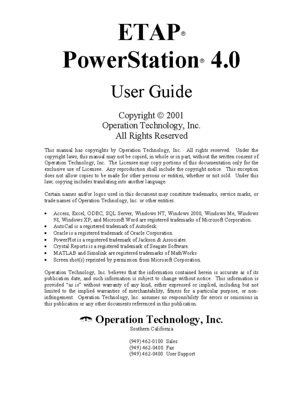 Etap user guide for third year ee students - Power System Analysis ...