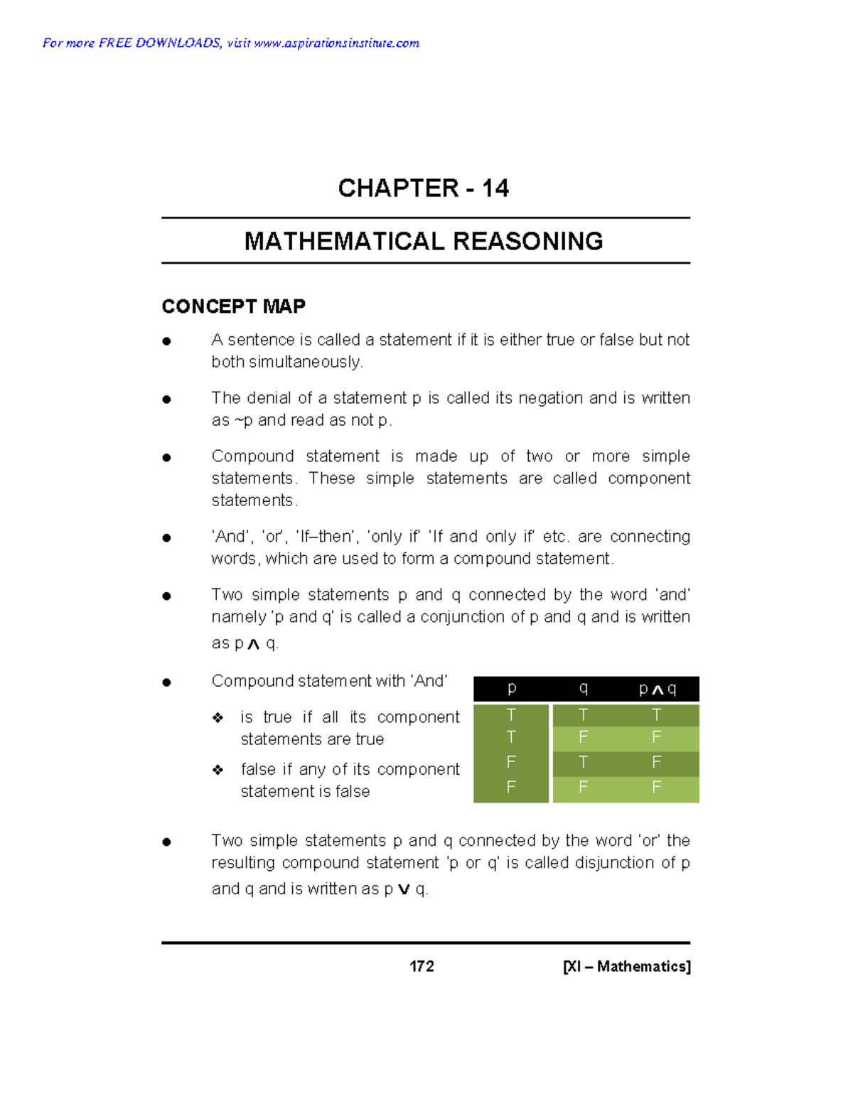 11 Maths Mathematical Resoning Notes Assignments - CHAPTER - 14 ...