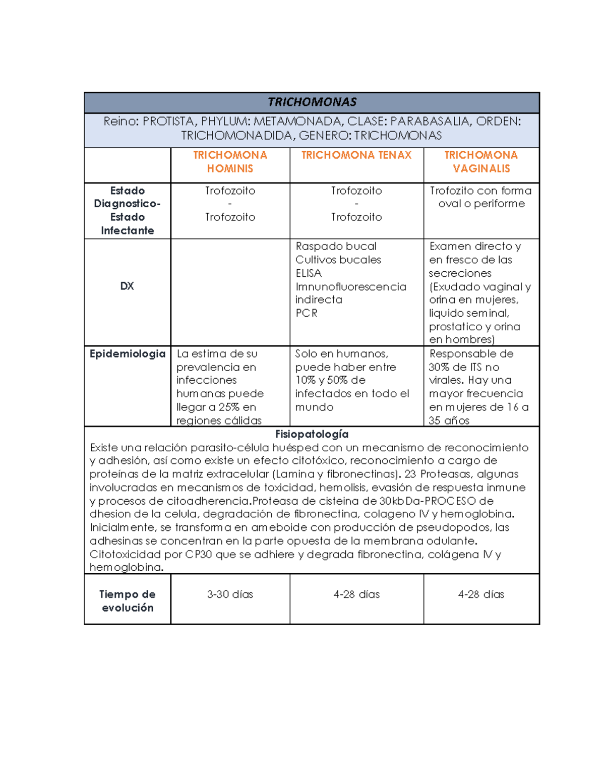 Protozoarios intestinales y tejidos - TRICHOMONAS Reino: PROTISTA ...