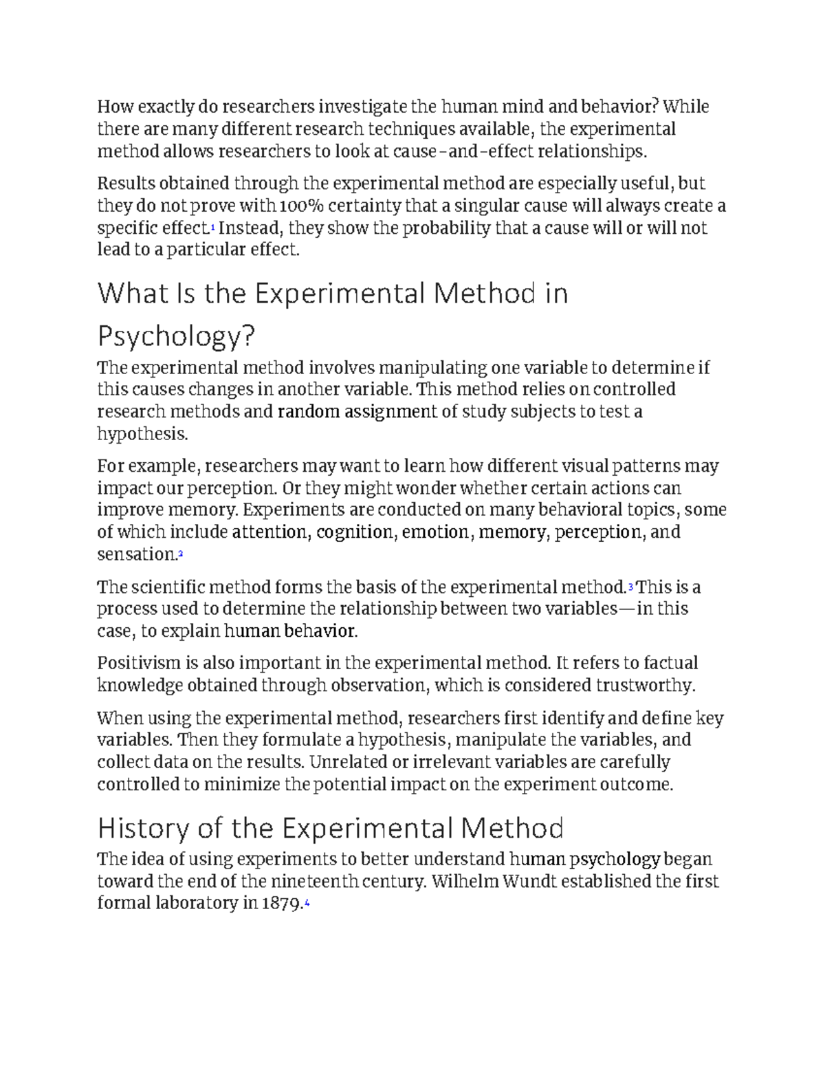 Experimental Methods Notes How Exactly Do Researchers Investigate The Human Mind And Behavior