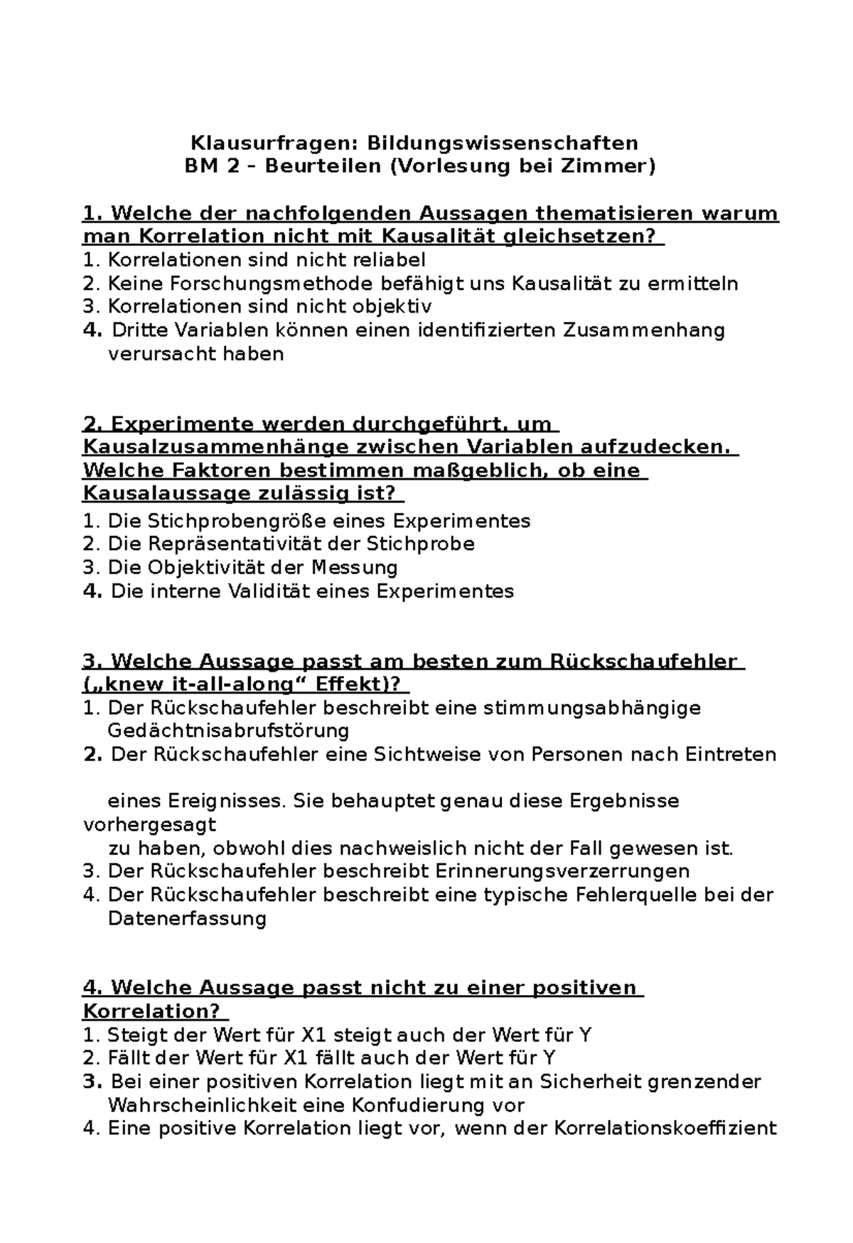 Beurteilen Fragenkatalog - Klausurfragen: Bildungswissenschaften BM 2 ...