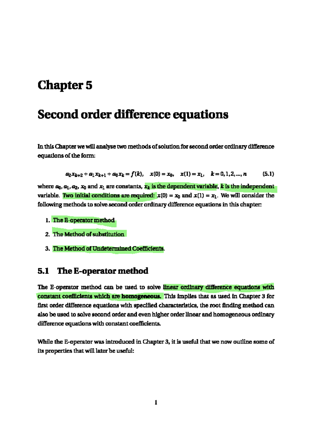 MMM notes second order equation - Chapter 5 Second order difference ...