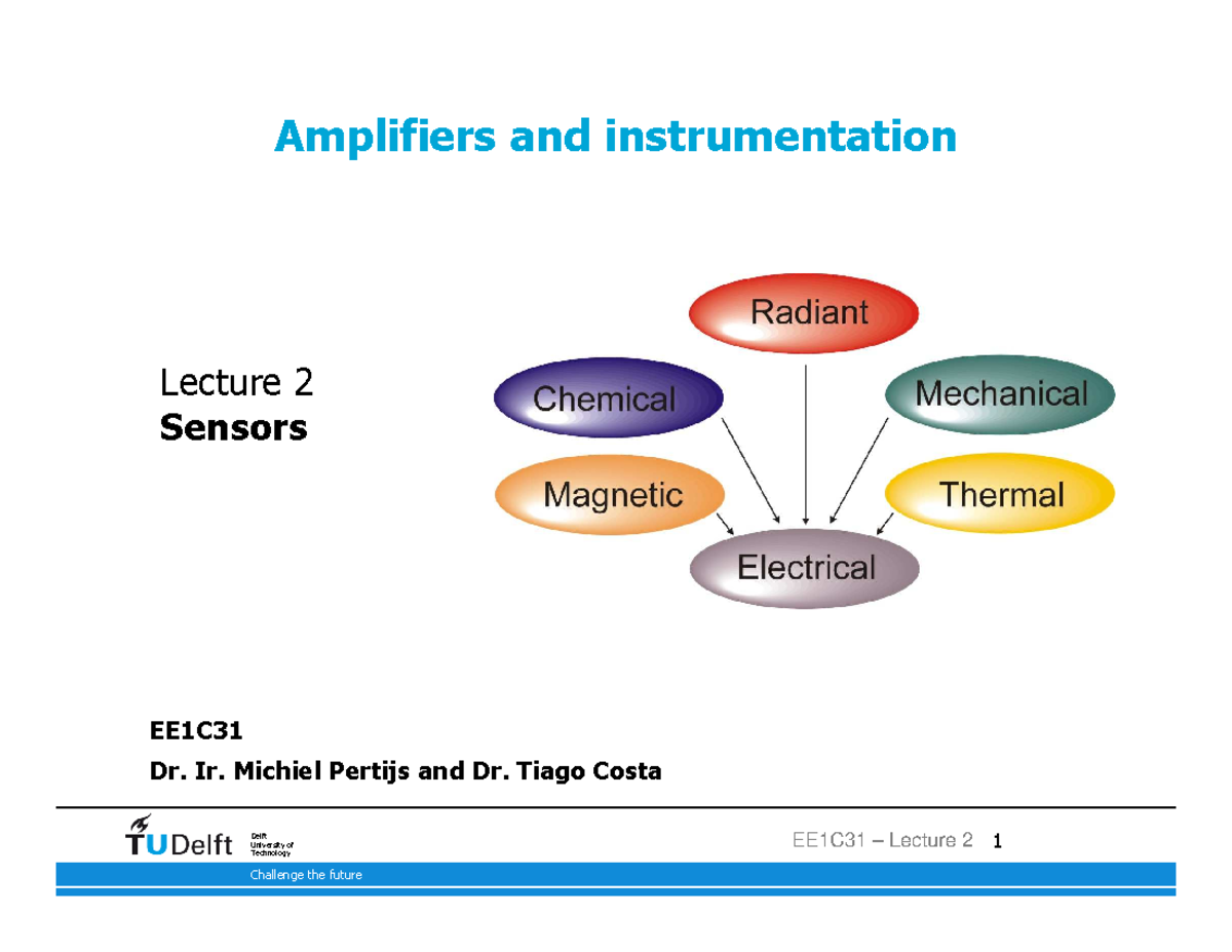 EE1C31 college 2 sensors 2022 - Delft University ofTechnology EE1C31 ...