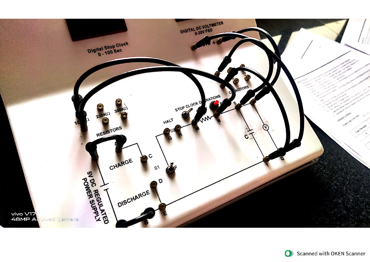 Charging and Discharging of a Capacitor - Digital 100 10 2 220KO 300KO ...