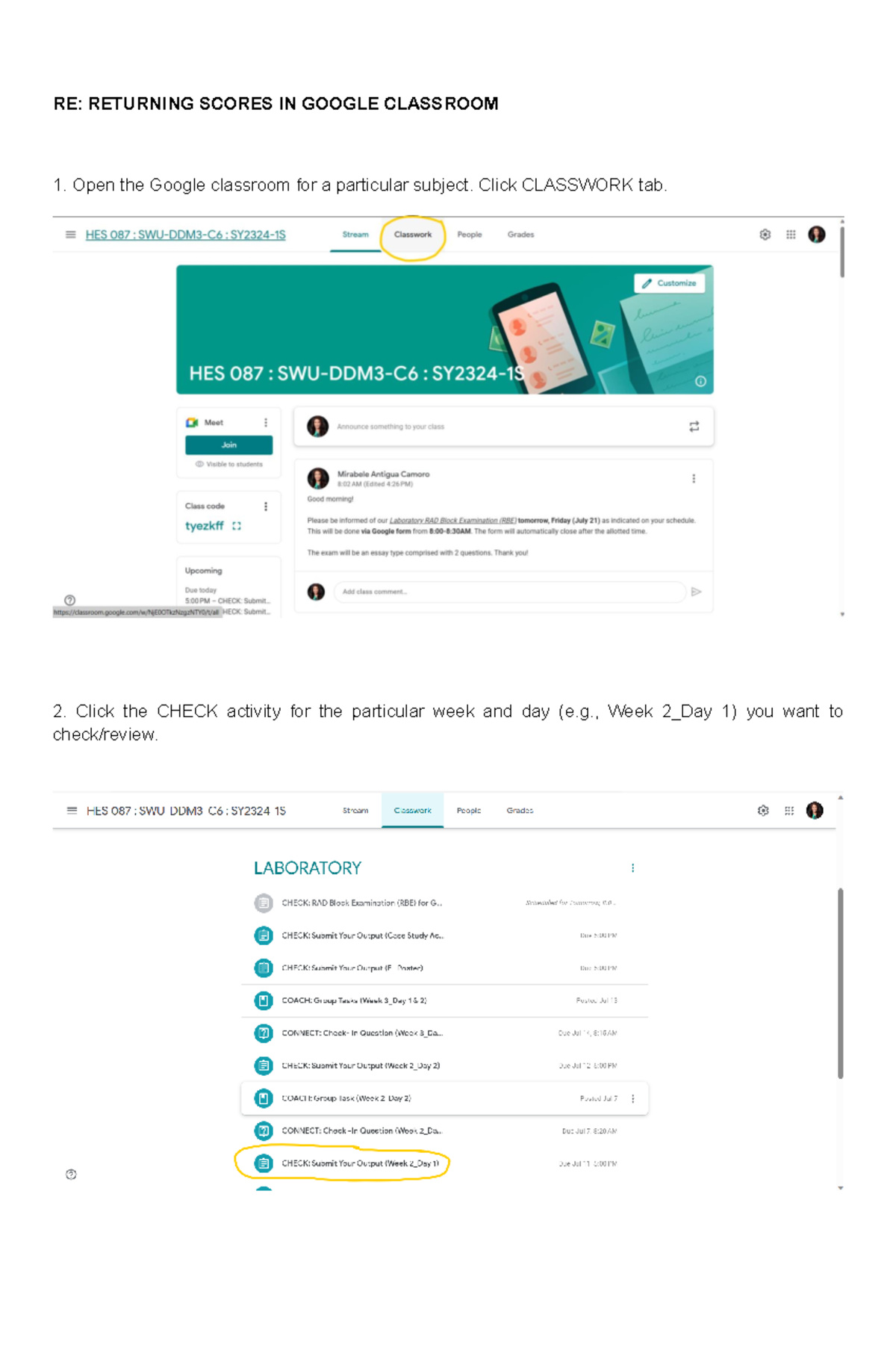 Returning Scores IN Google Classroom - RE: RETURNING SCORES IN GOOGLE ...