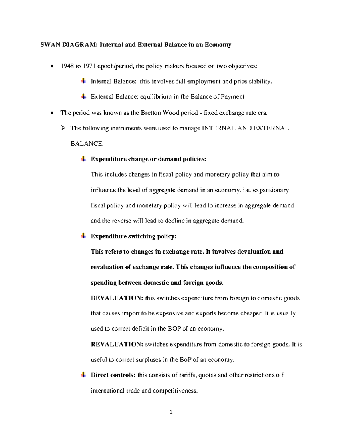 SWAN Diagram XET 302 - econ - SWAN DIAGRAM: Internal and External ...