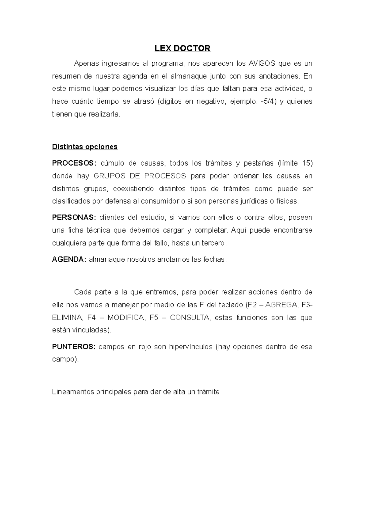 LEX Doctor - LEX DOCTOR Apenas ingresamos al programa, nos aparecen los ...