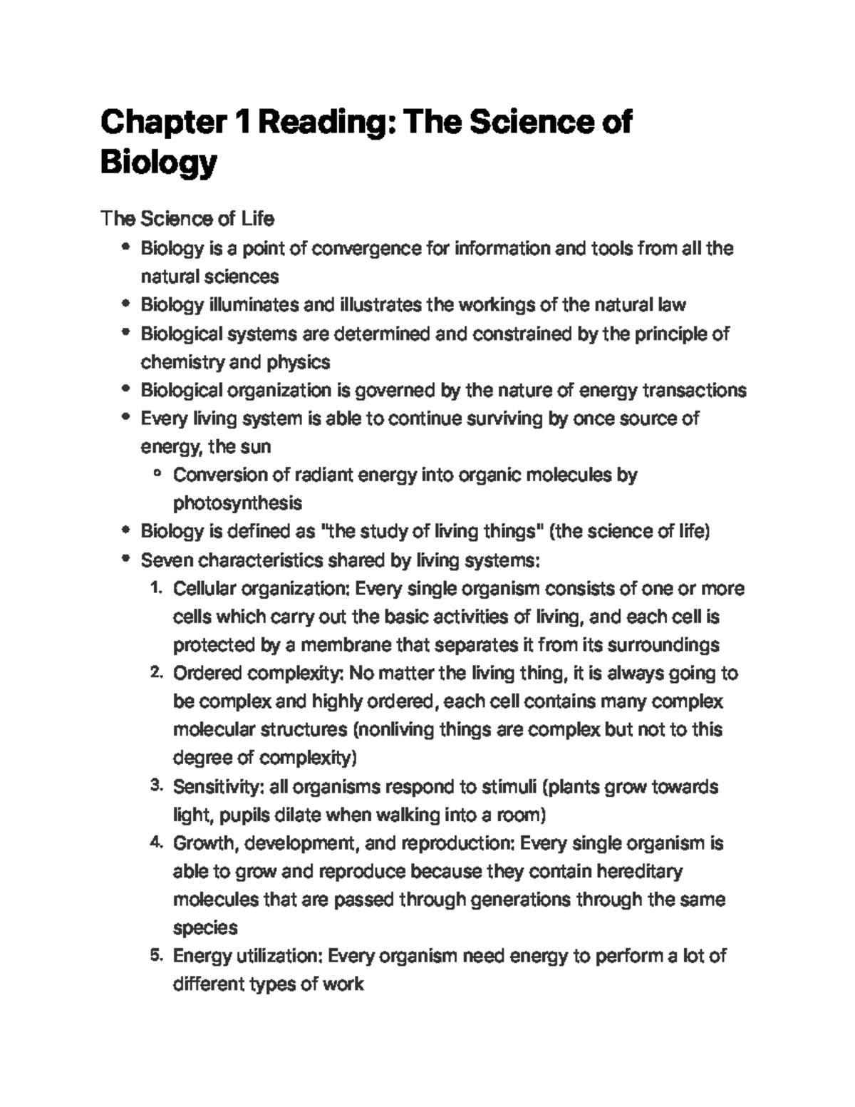 Chapter 1 Reading The Science of Biology - C h a p te r 1 Re a d i n g ...