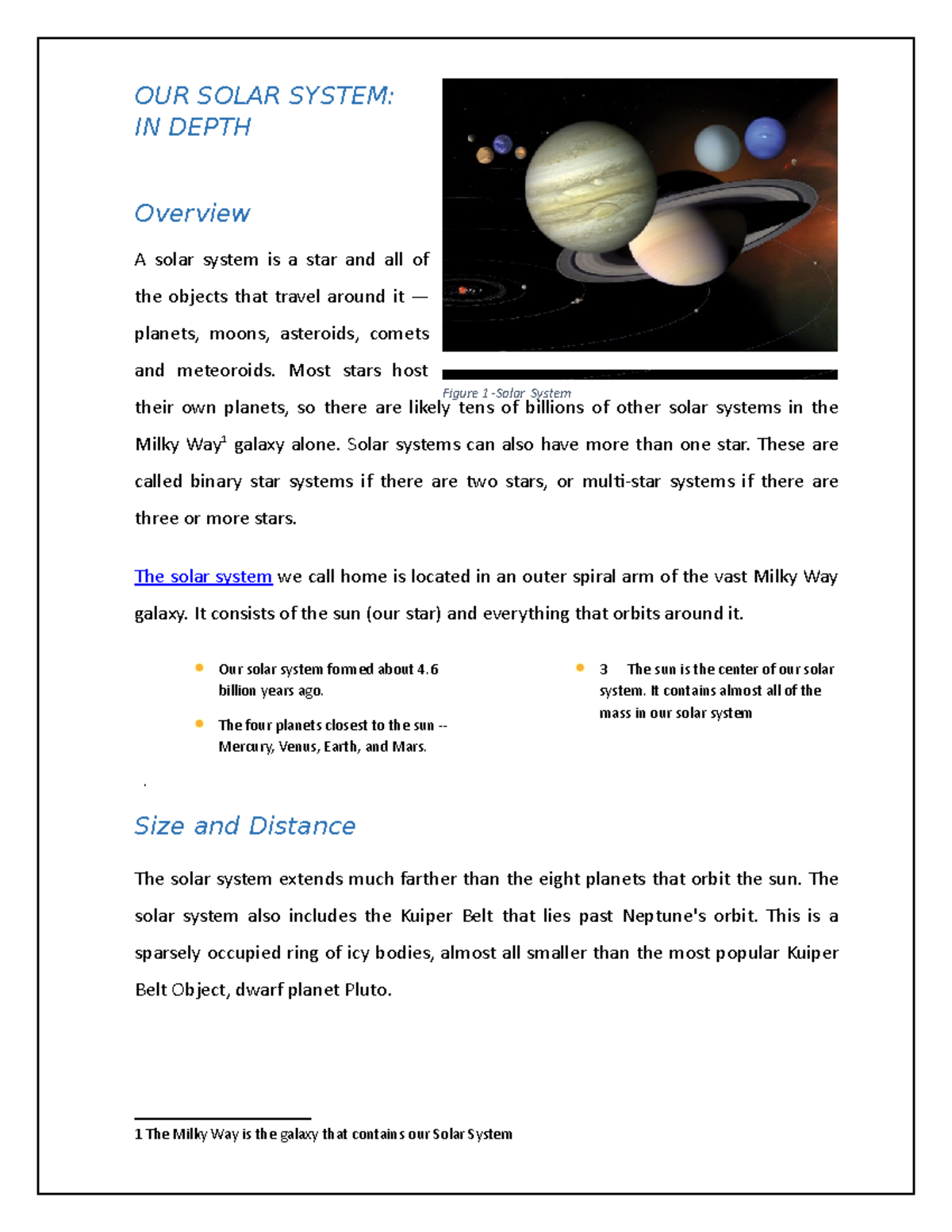 OUR Solar System - This is document - OUR SOLAR SYSTEM: IN DEPTH ...