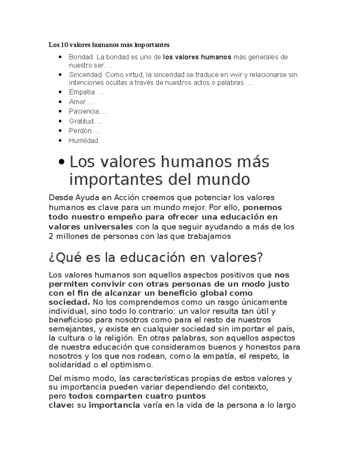 Los 10 valores 7 - la vida como derecho humano - Los 10 valores humanos ...