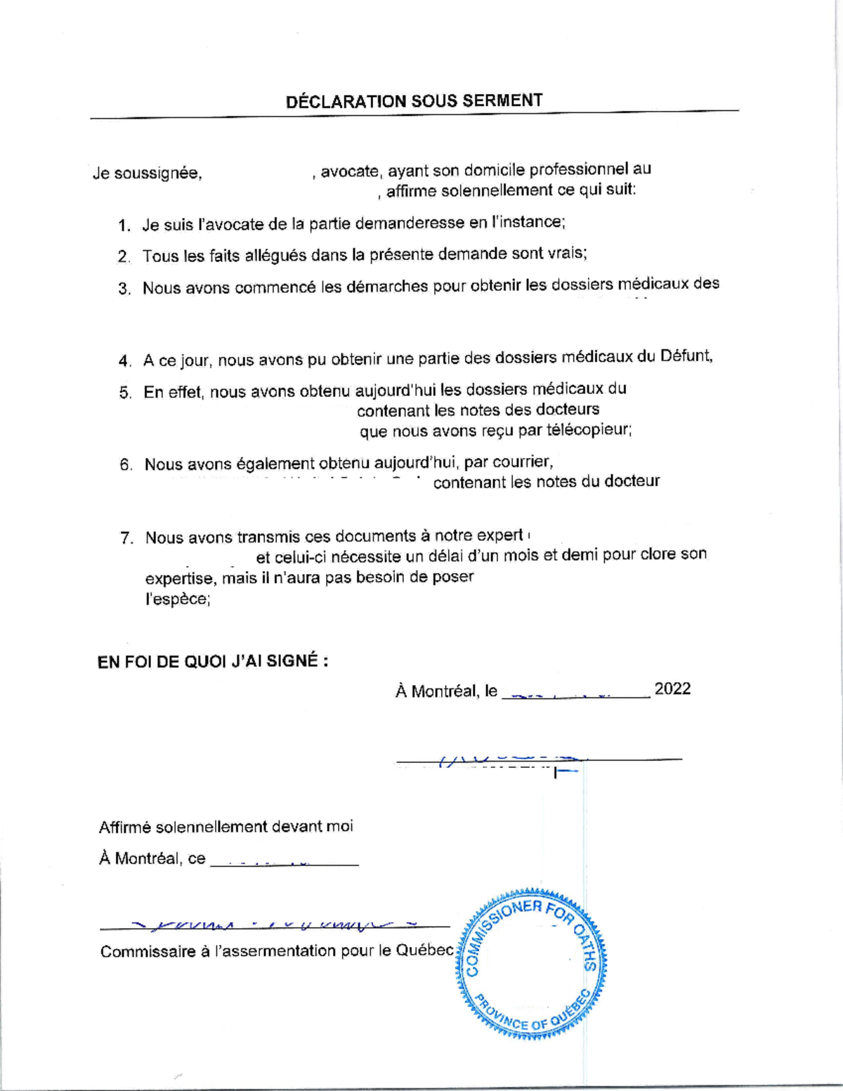 Declaration assermentee - DRT6569 - Studocu