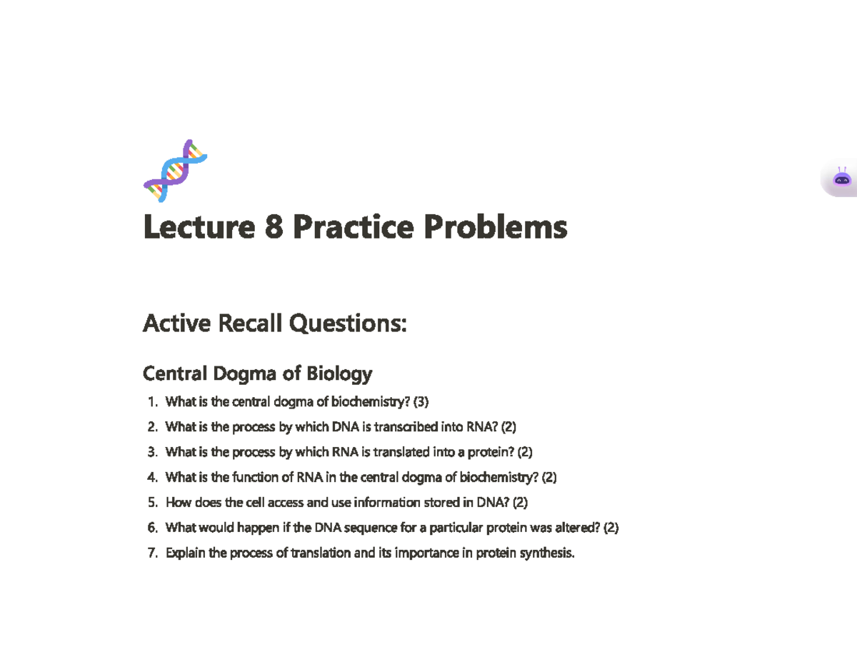 CHBE 221 Lecture 8 Practice Problems - CHBE 221 - Studocu