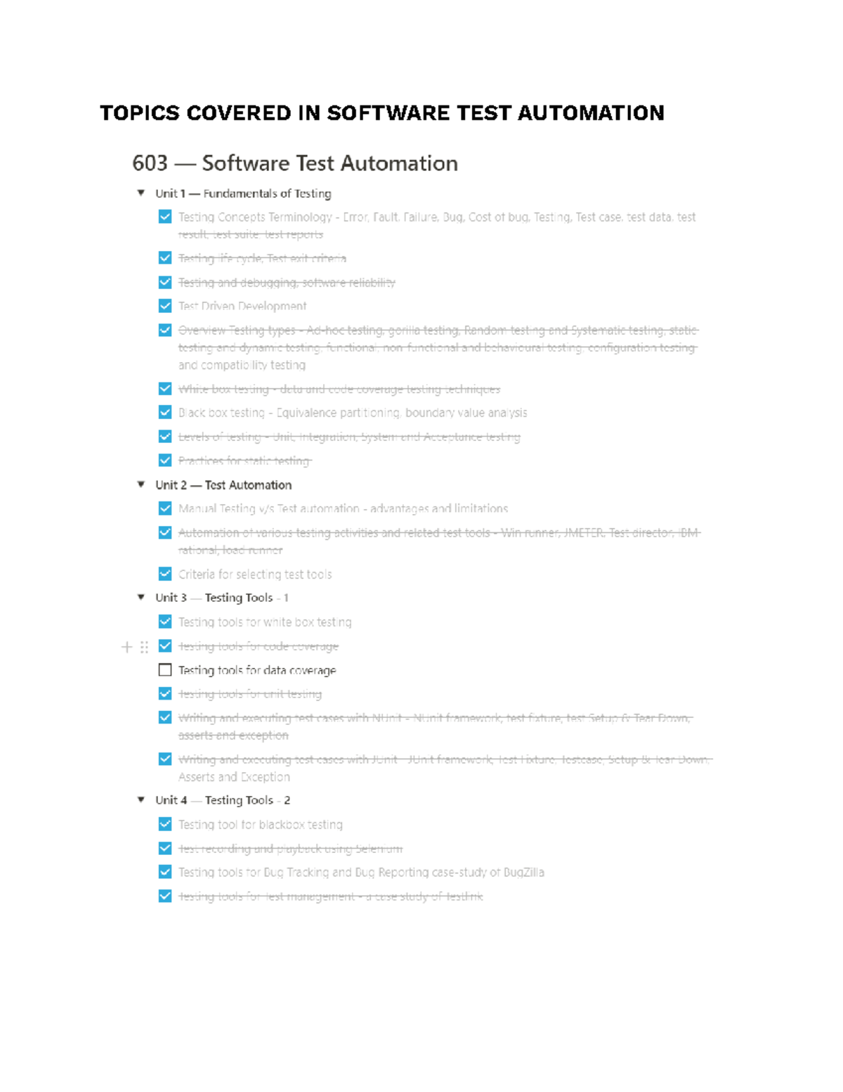 Software Test Automation - TOPICS COVERED IN SOFTWARE TEST AUTOMATION ...
