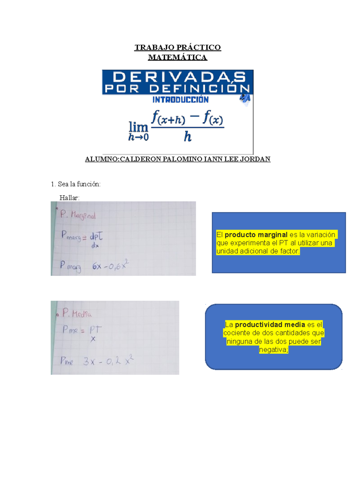 Trabajo Matemática - csacsa - TRABAJO PRÁCTICO MATEMÁTICA ALUMNO ...