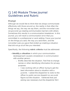 CJ 140 Module Five Journal - Maria Bailey CJ 140 Module Five Journal ...