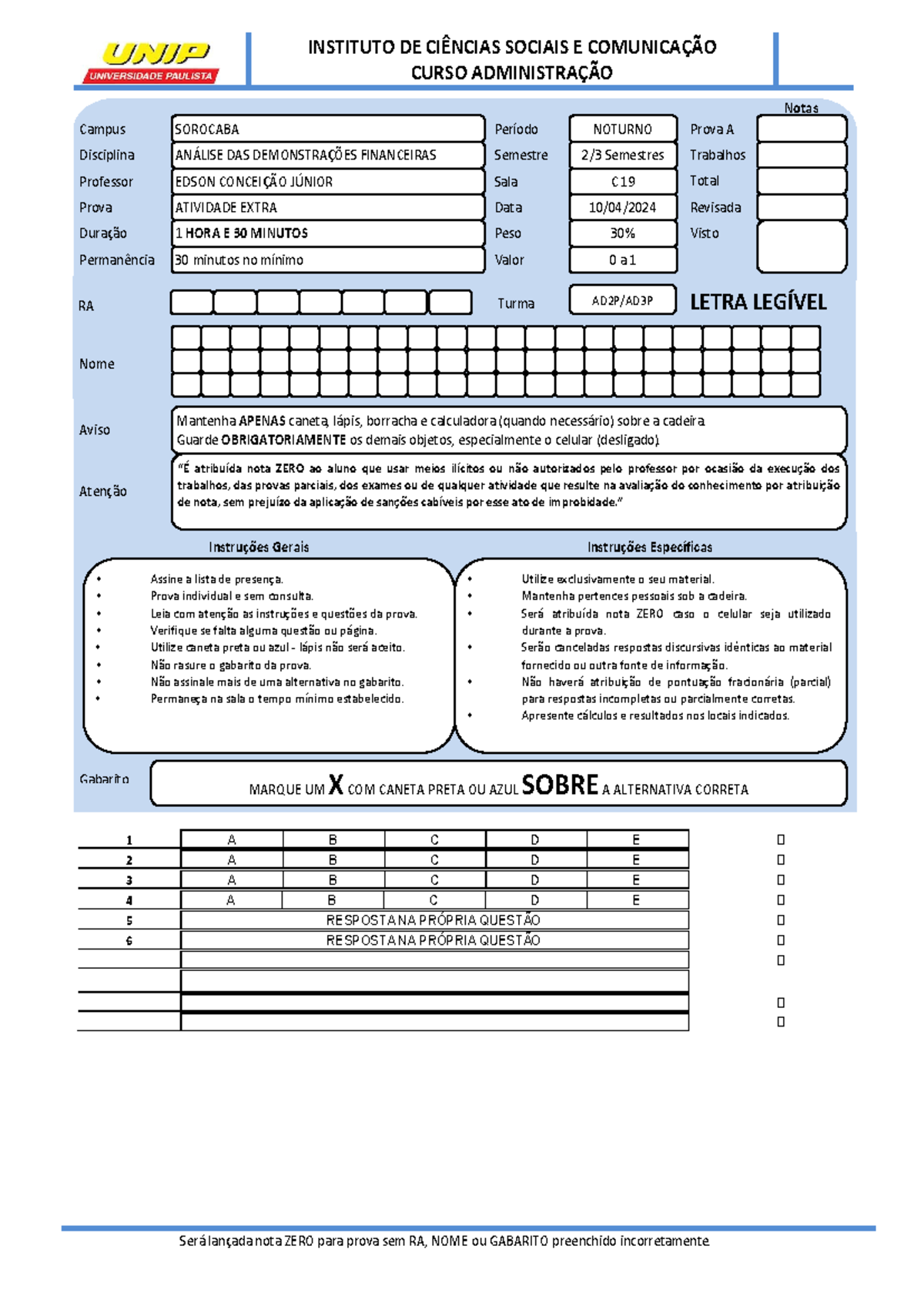 ADF - ADM - Atividade Extra NP1 - INSTITUTO DE CIÊNCIAS SOCIAIS E ...